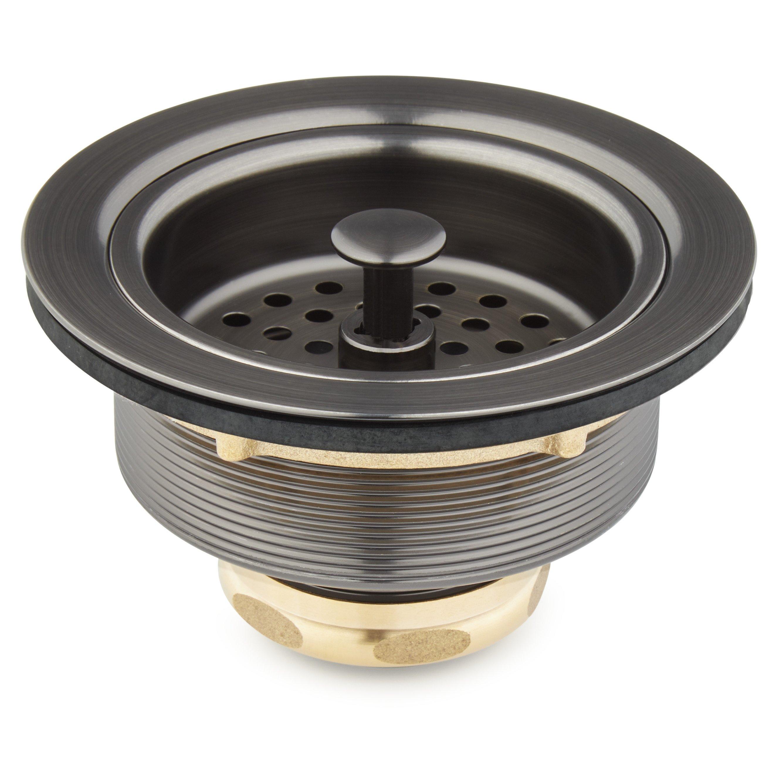 3-1/2" Kitchen Sink Basket Strainer - Gunmetal | Signature Hardware