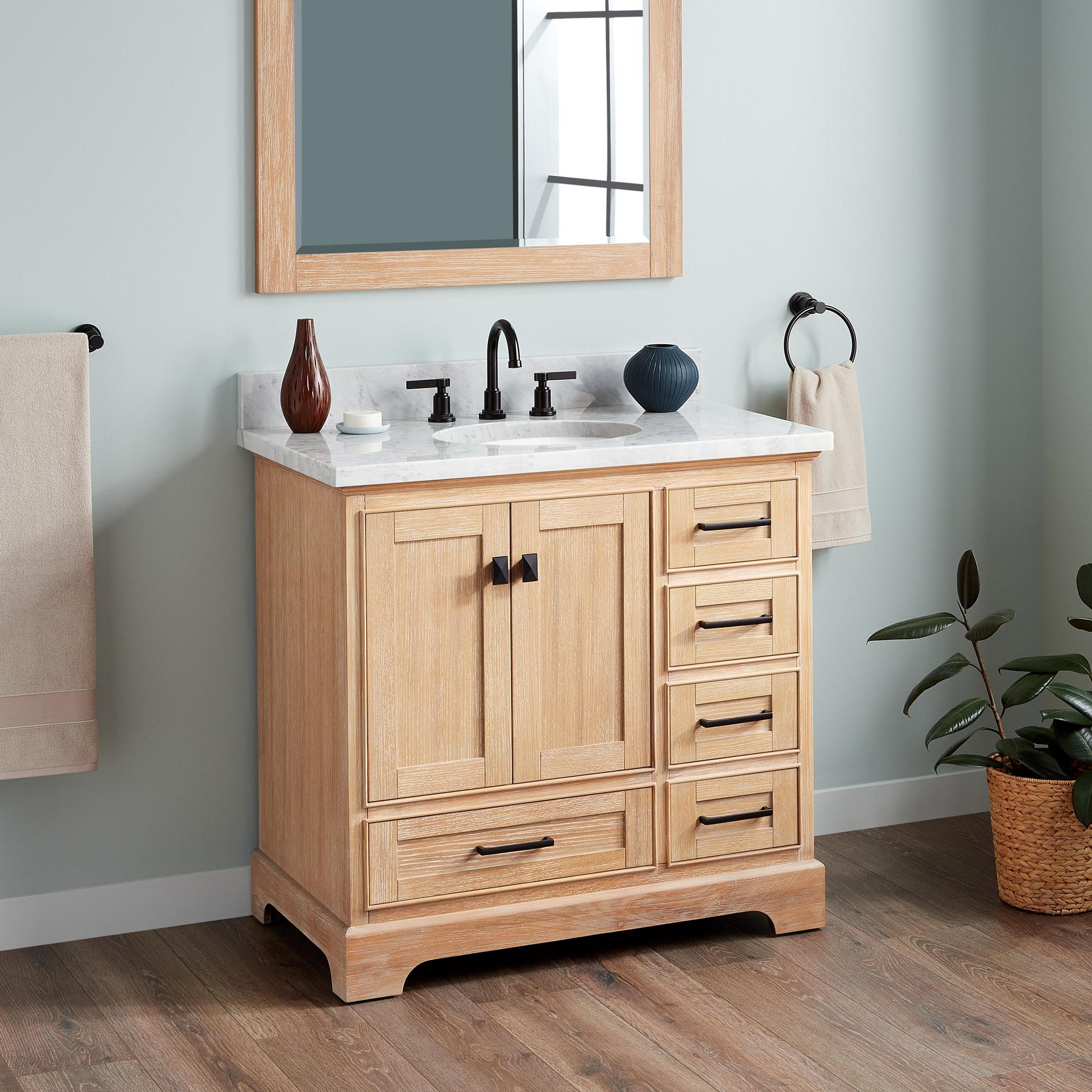 36" Quen Vanity With Undermount Sink - Driftwood Brown | Signature Hardware