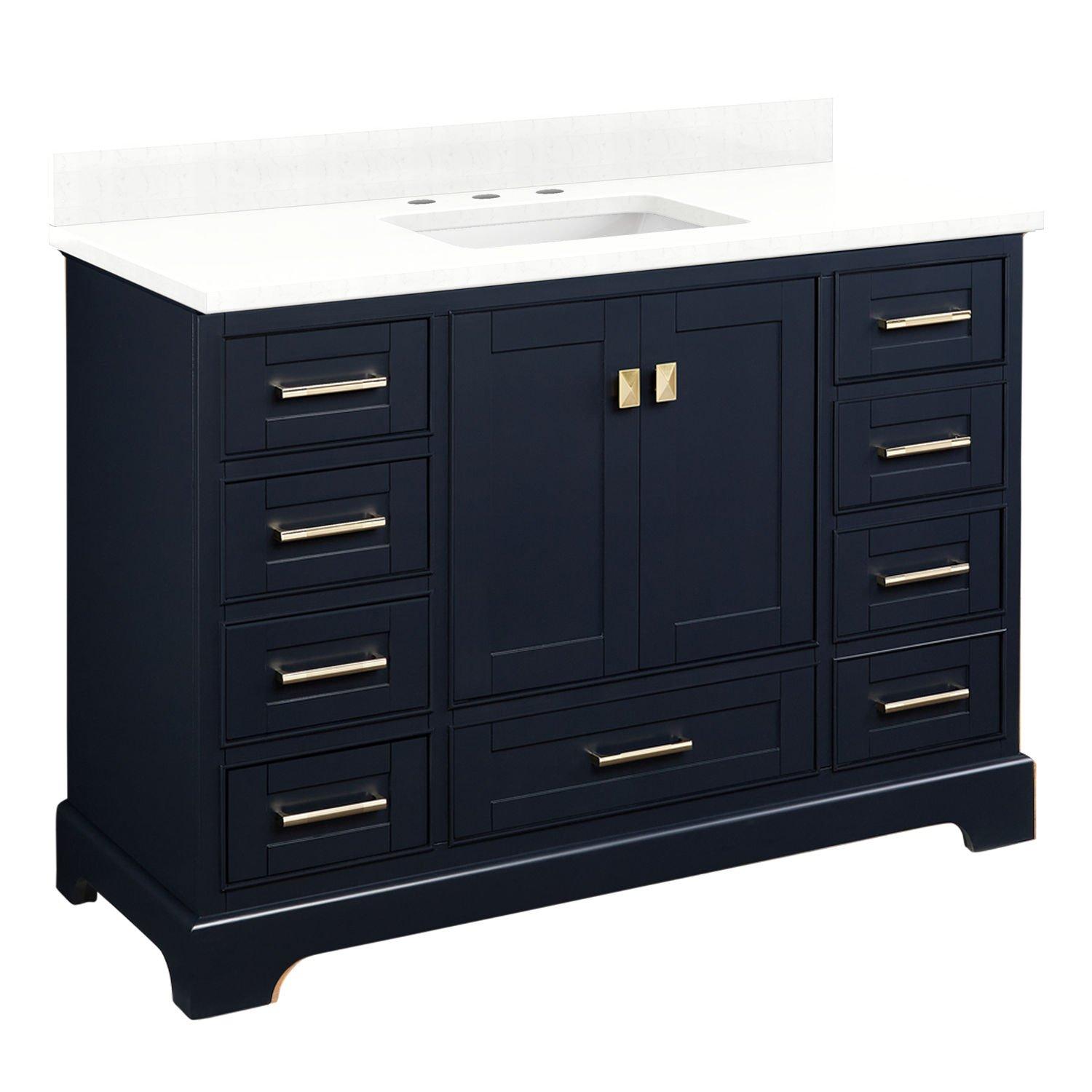 48" Quen Vanity With Rect Undermount Sink - Midnight Navy Blue ...