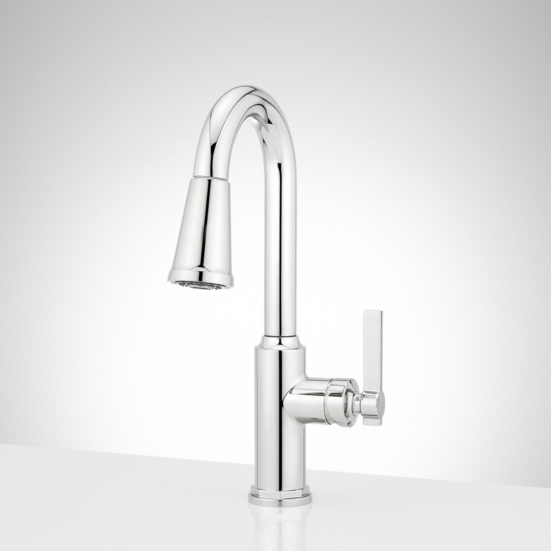 Greyfield Single-Hole Pull-Down Bar Faucet - Chrome | Signature Hardware