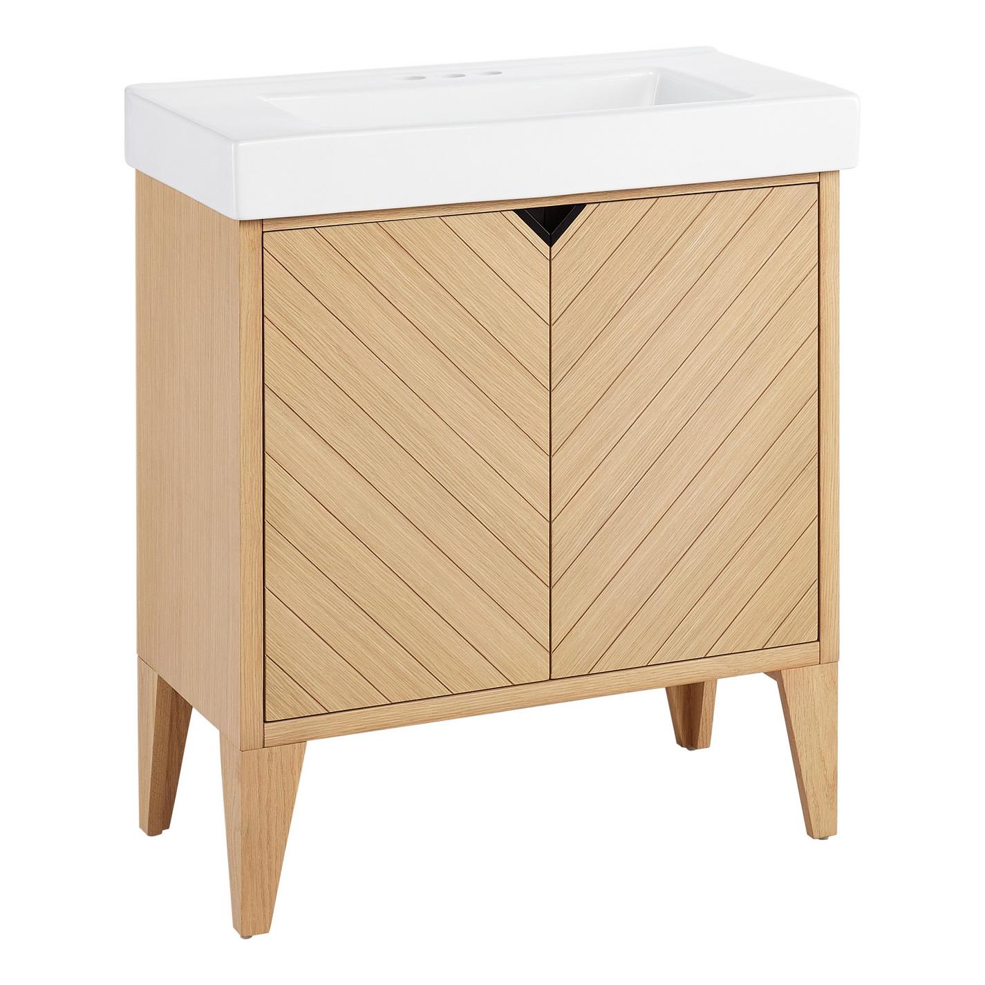 30" Fircrest Vanity with Integral Sink - Sandy Oak | Signature Hardware