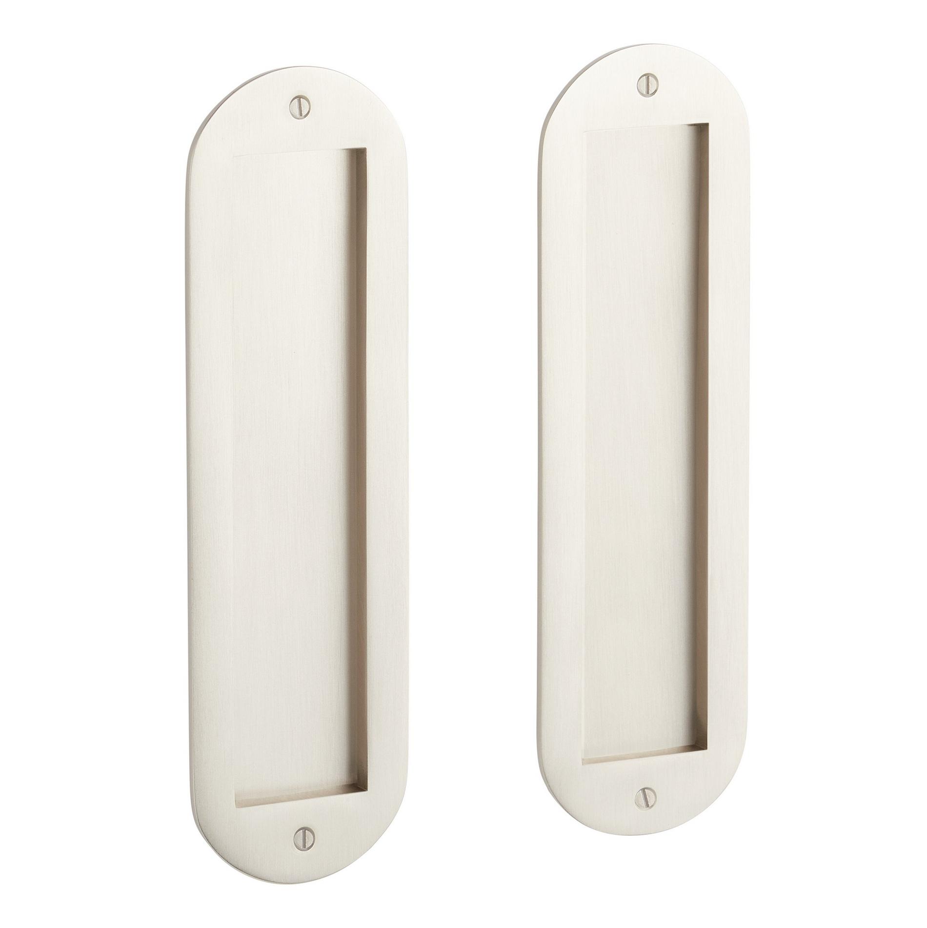 Rounded Pop-Out Brass Pocket Door Pull | Signature Hardware