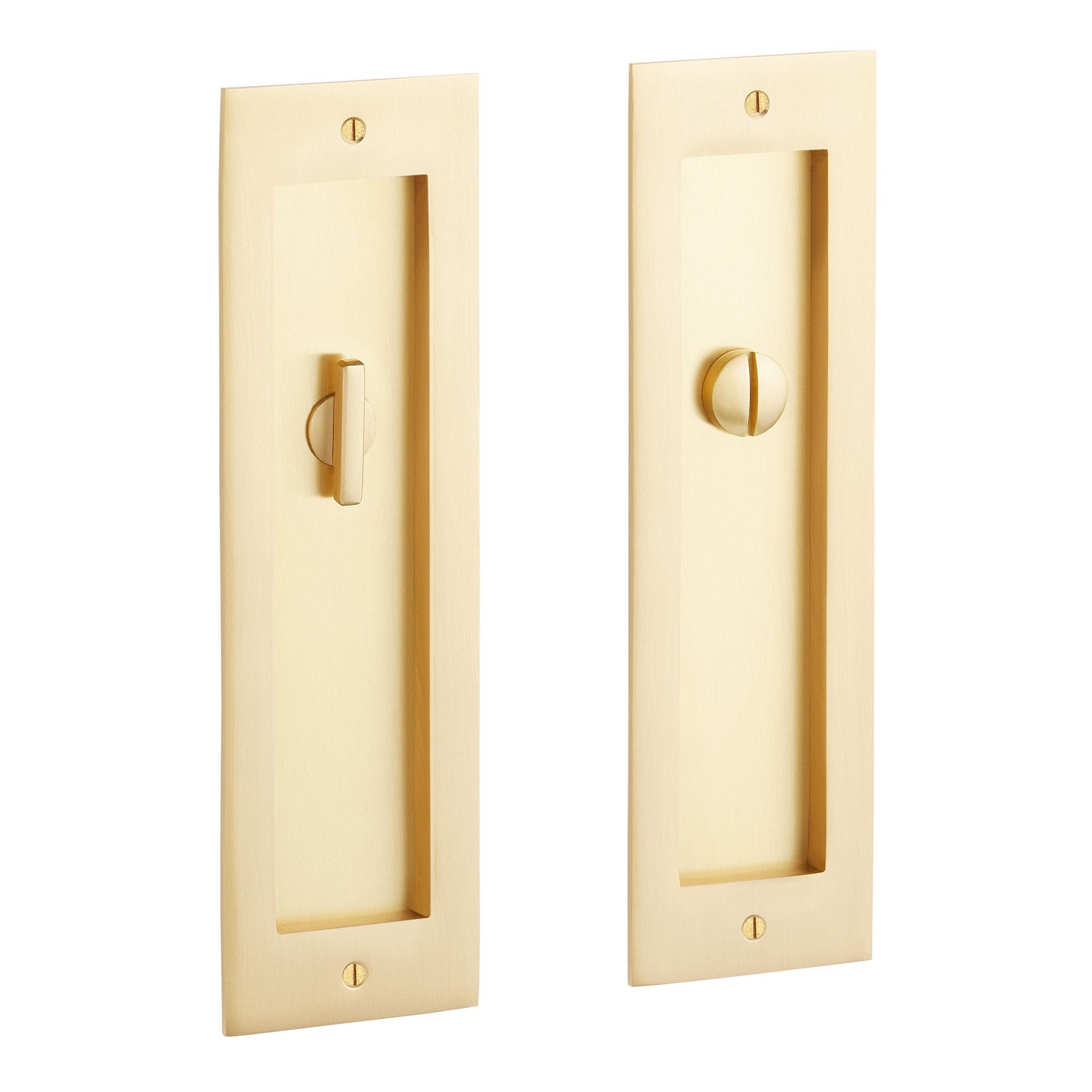 Elongated Pop-Out Brass Pocket Door Pull | Signature Hardware
