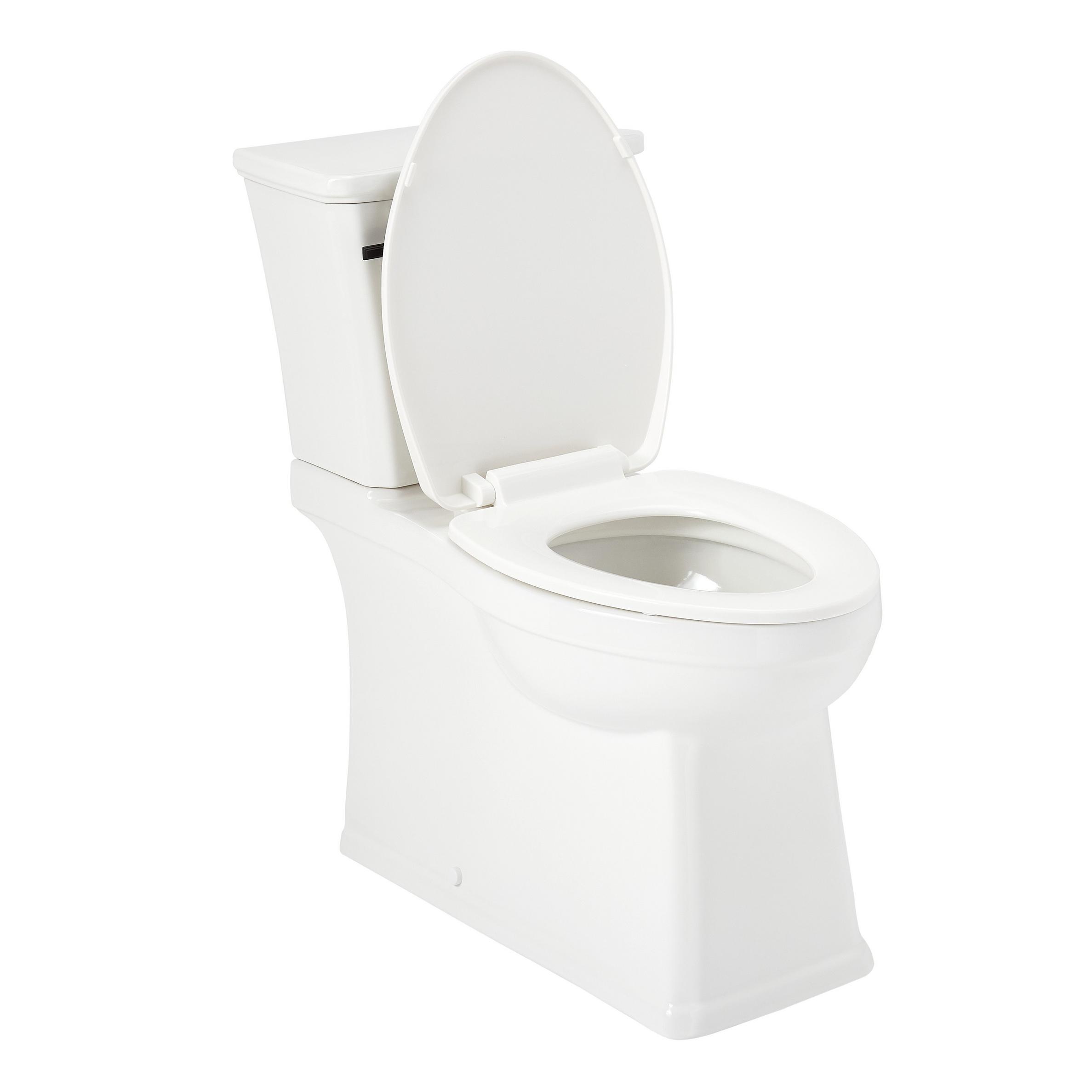 Benbrook Two-Piece Skirted Elongated Toilet - Matte Black Tank Handle ...