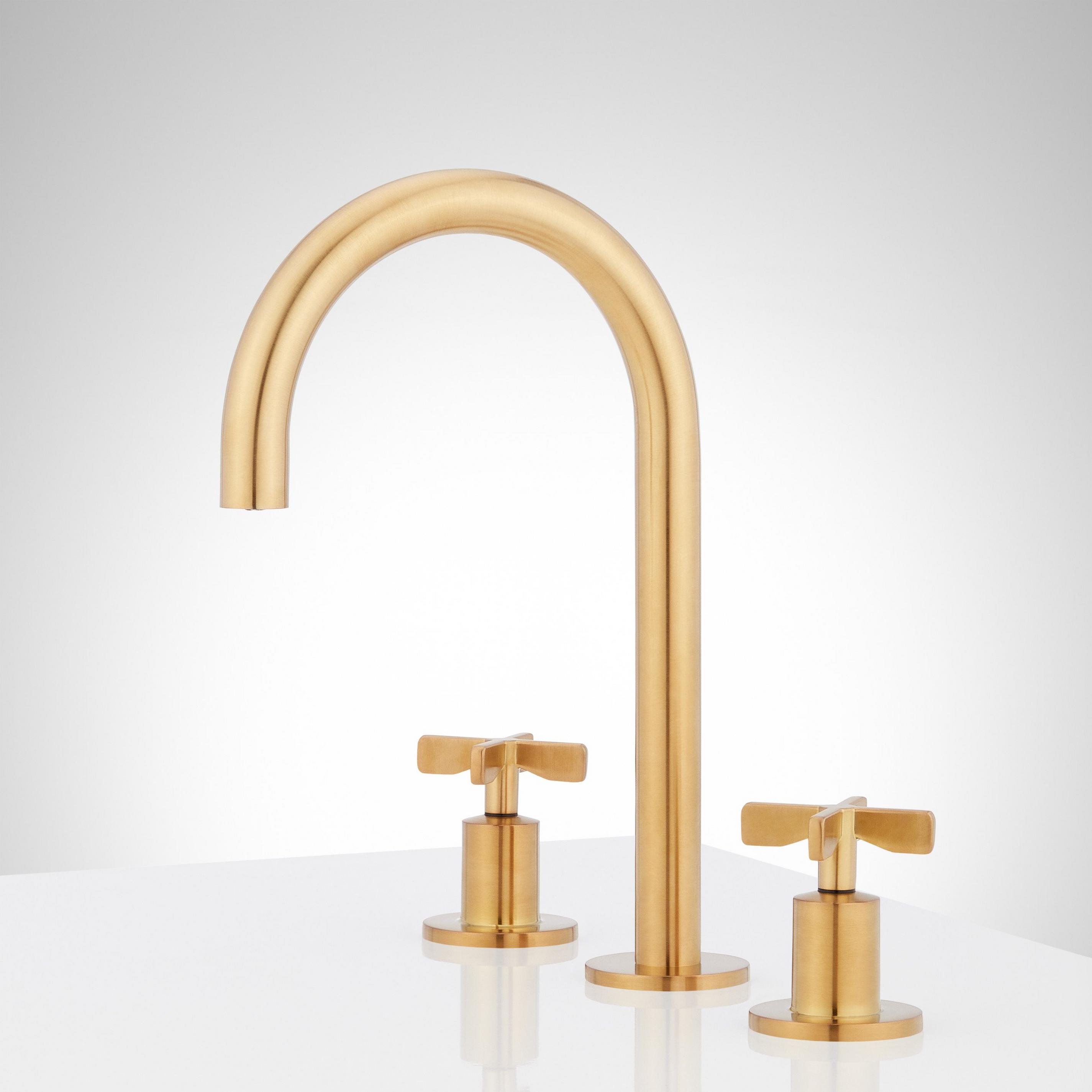 Vassor Widespread Bathroom Faucet - Brushed Gold | Signature Hardware