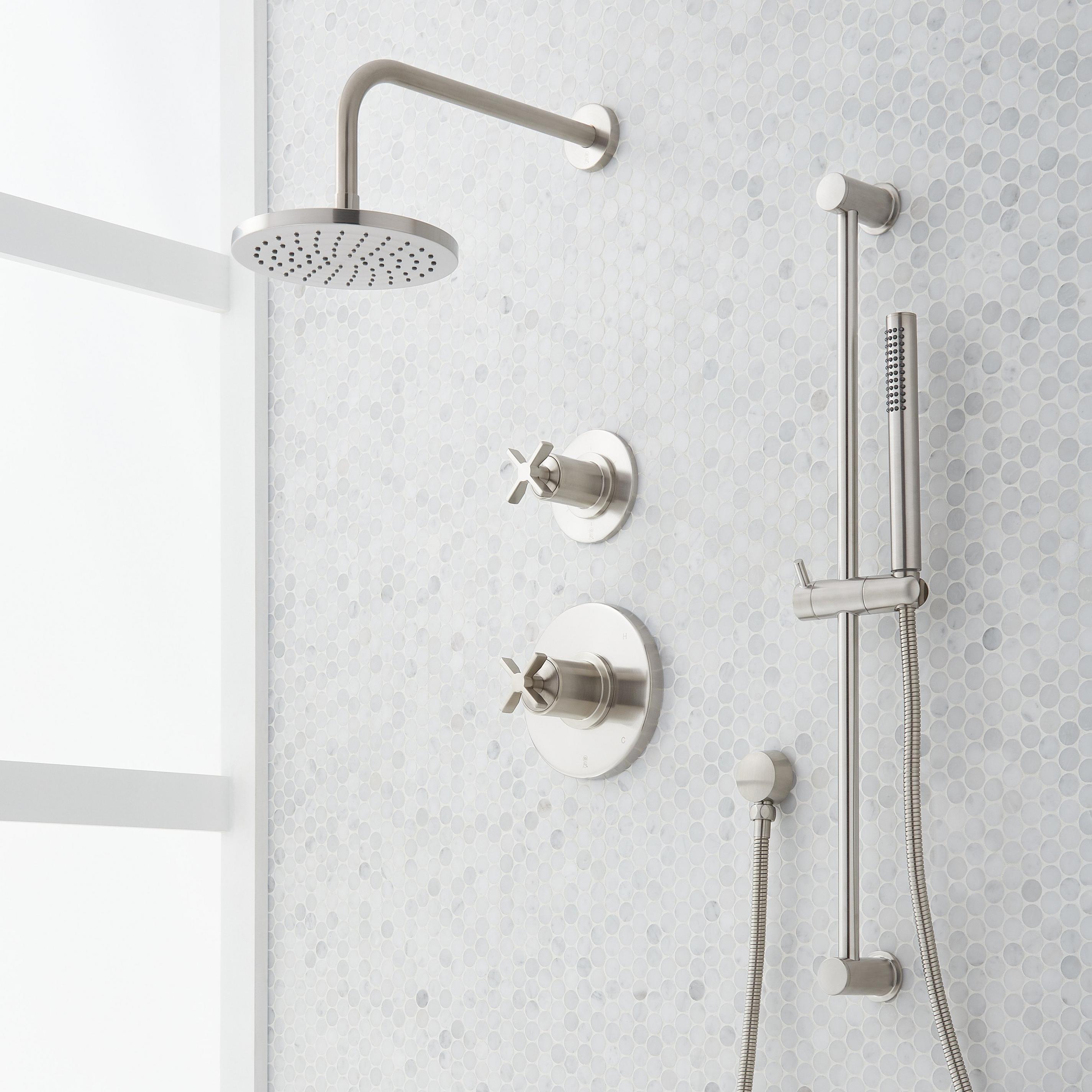 Vassor Pressure Balance Shower System with Slide Bar and Hand Shower ...