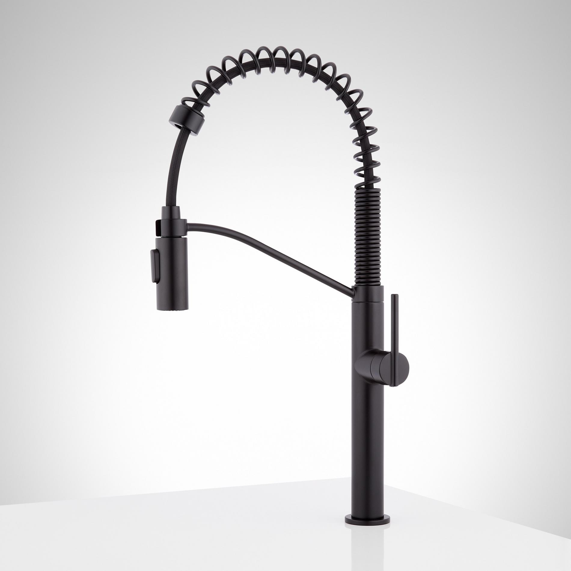 Eiler Single-Hole Kitchen Faucet with Pull-Down Spring Spout | Signature Hardware