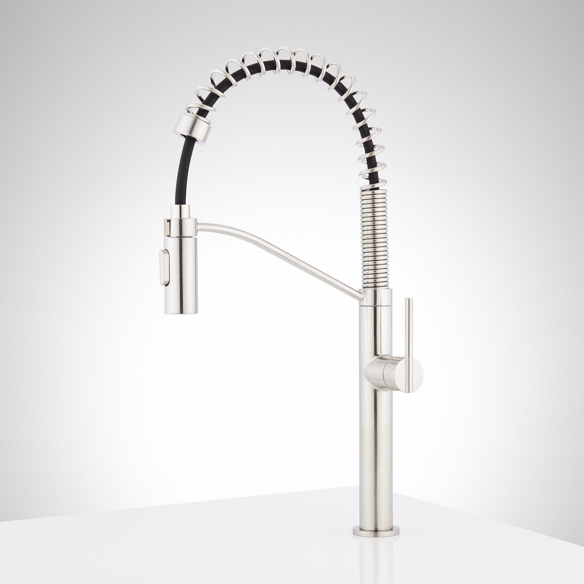 Eiler Single-Hole Kitchen Faucet with Pull-Down Spring Spout ...