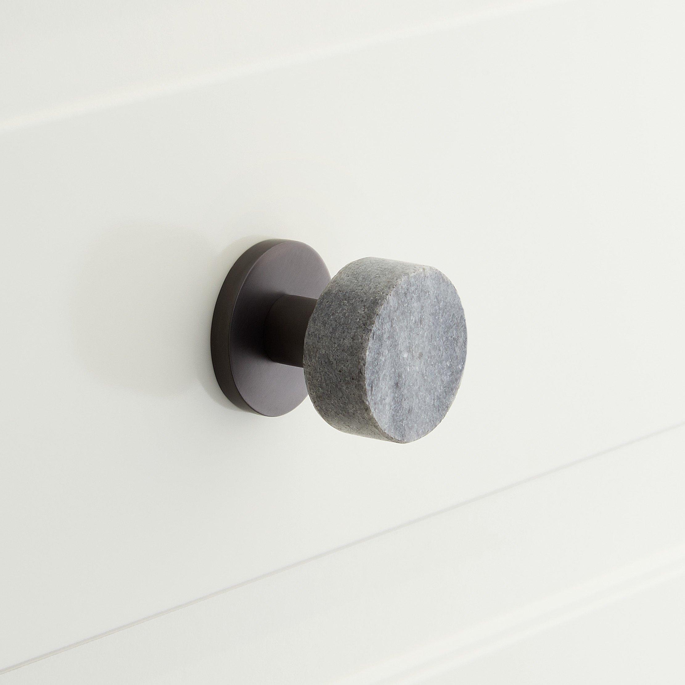 Jarek Circle Cabinet Knob - Gray Granite/Satin Gunmetal | Signature Hardware