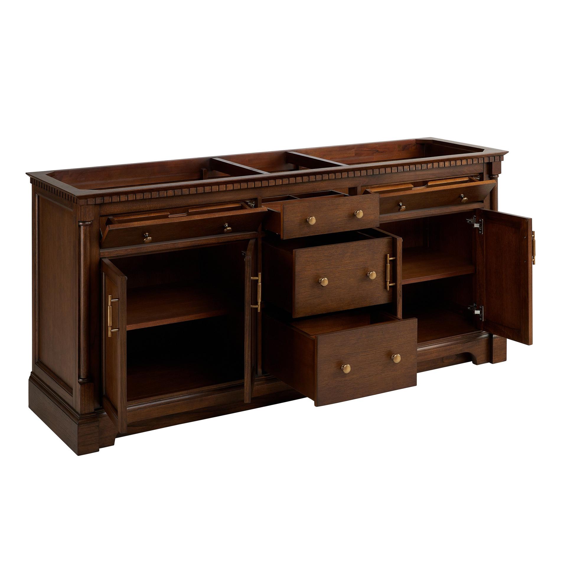 72" Claudia Double Vanity With Undermount Sinks - Antique Coffee ...