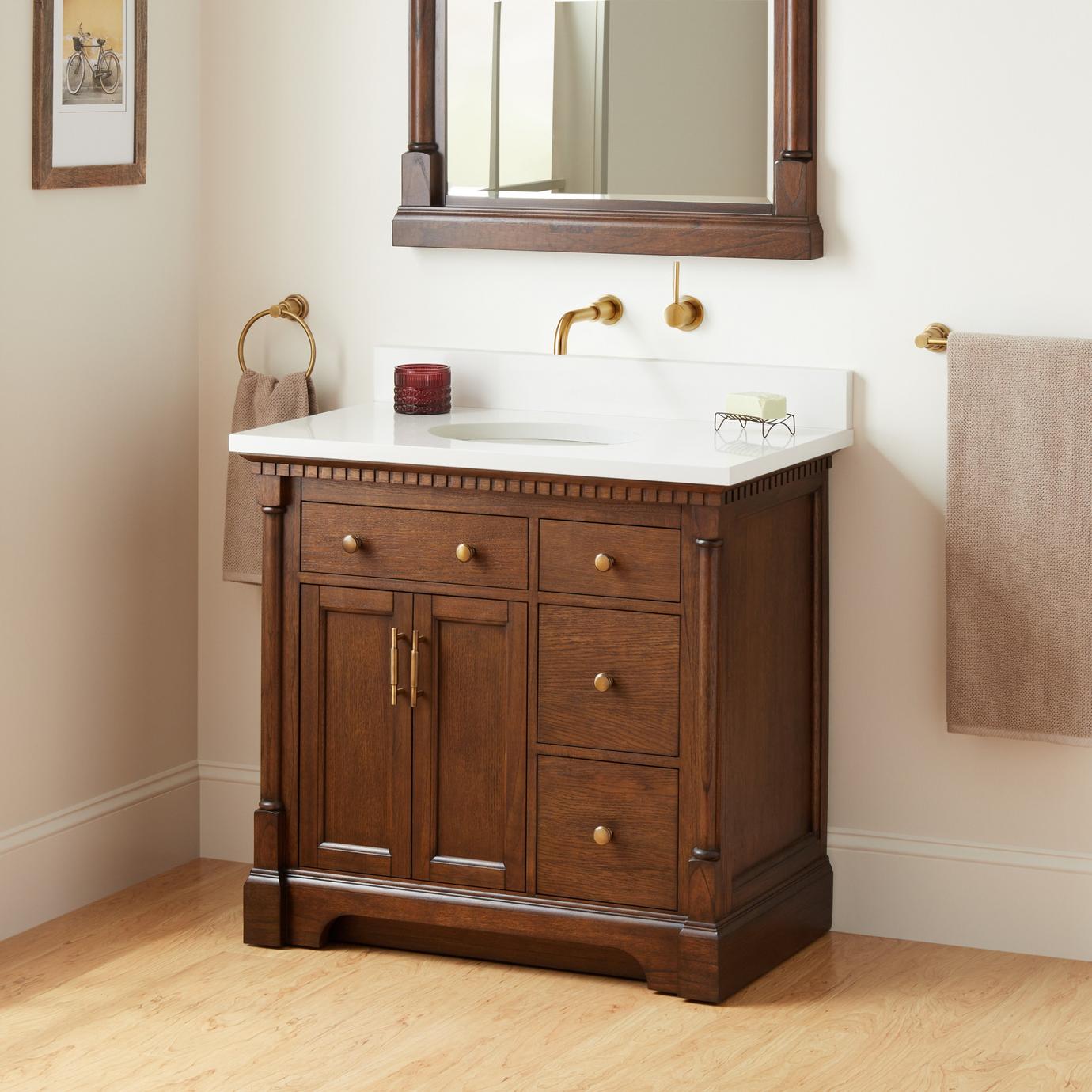 36" Elmdale Vanity for Right Offset Rect Undmnt Sink - Charcoal Black ...