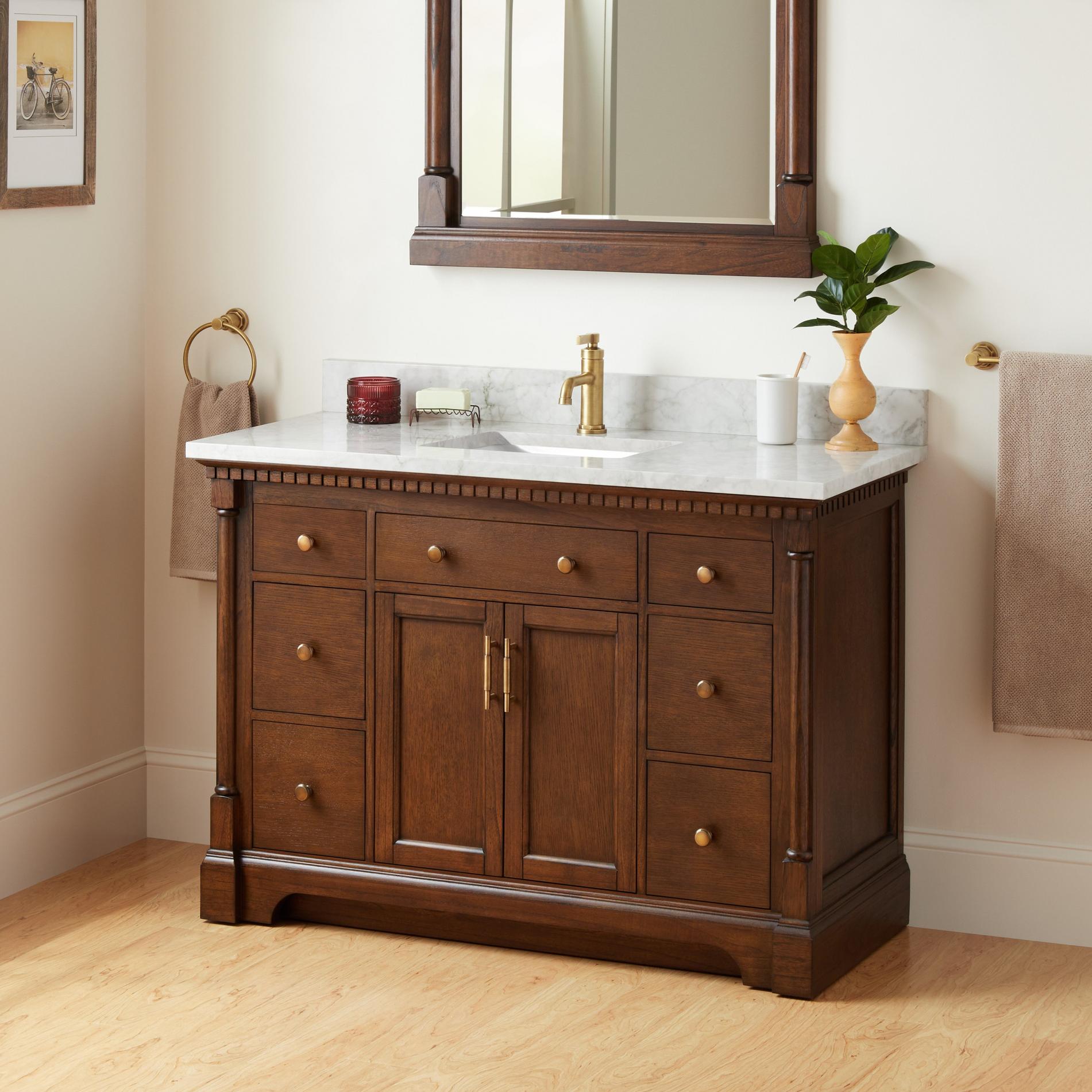 48" Claudia Vanity With Rectangular Undermount Sink - Antique Coffee ...