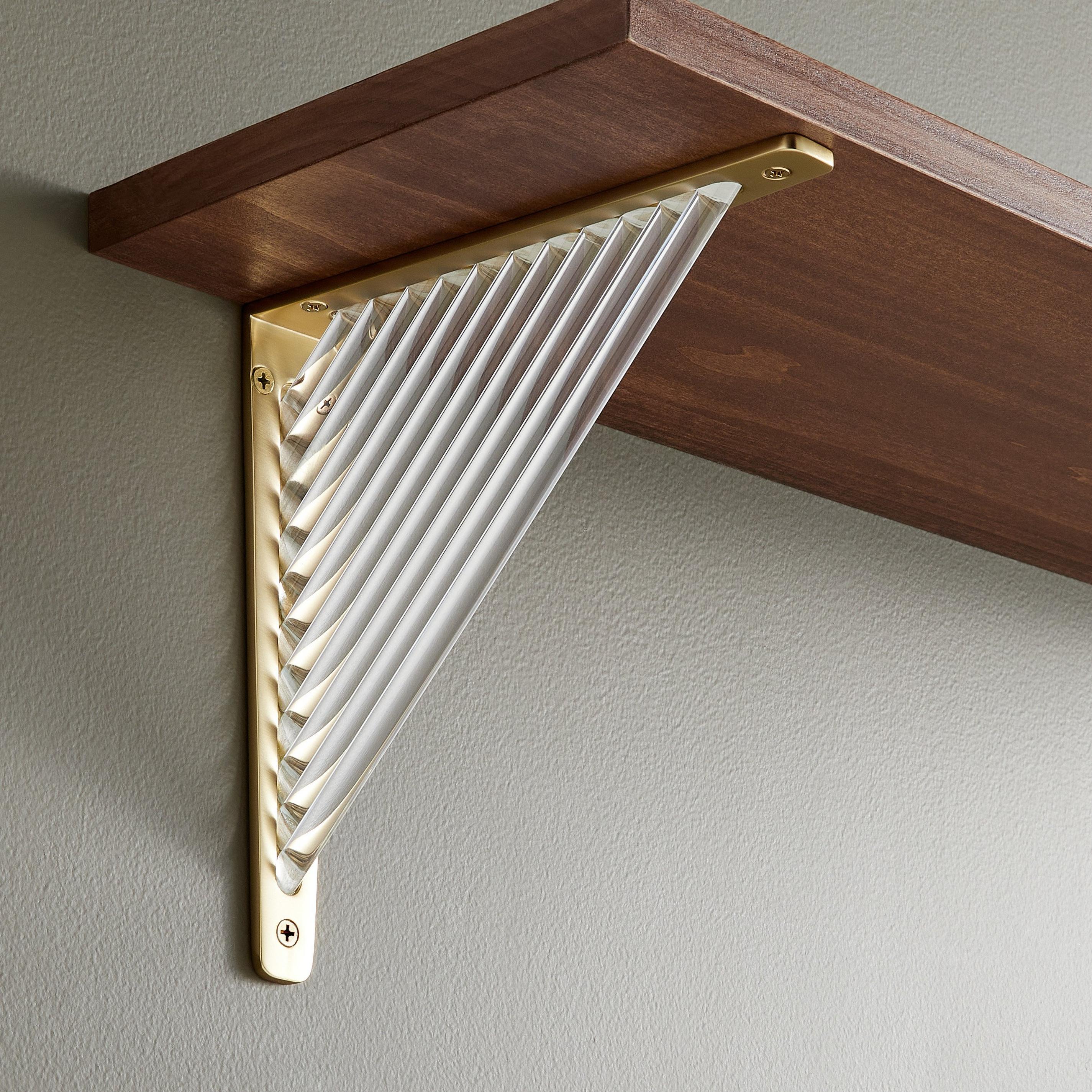Daylen Brass and Acrylic Shelf Bracket | Signature Hardware