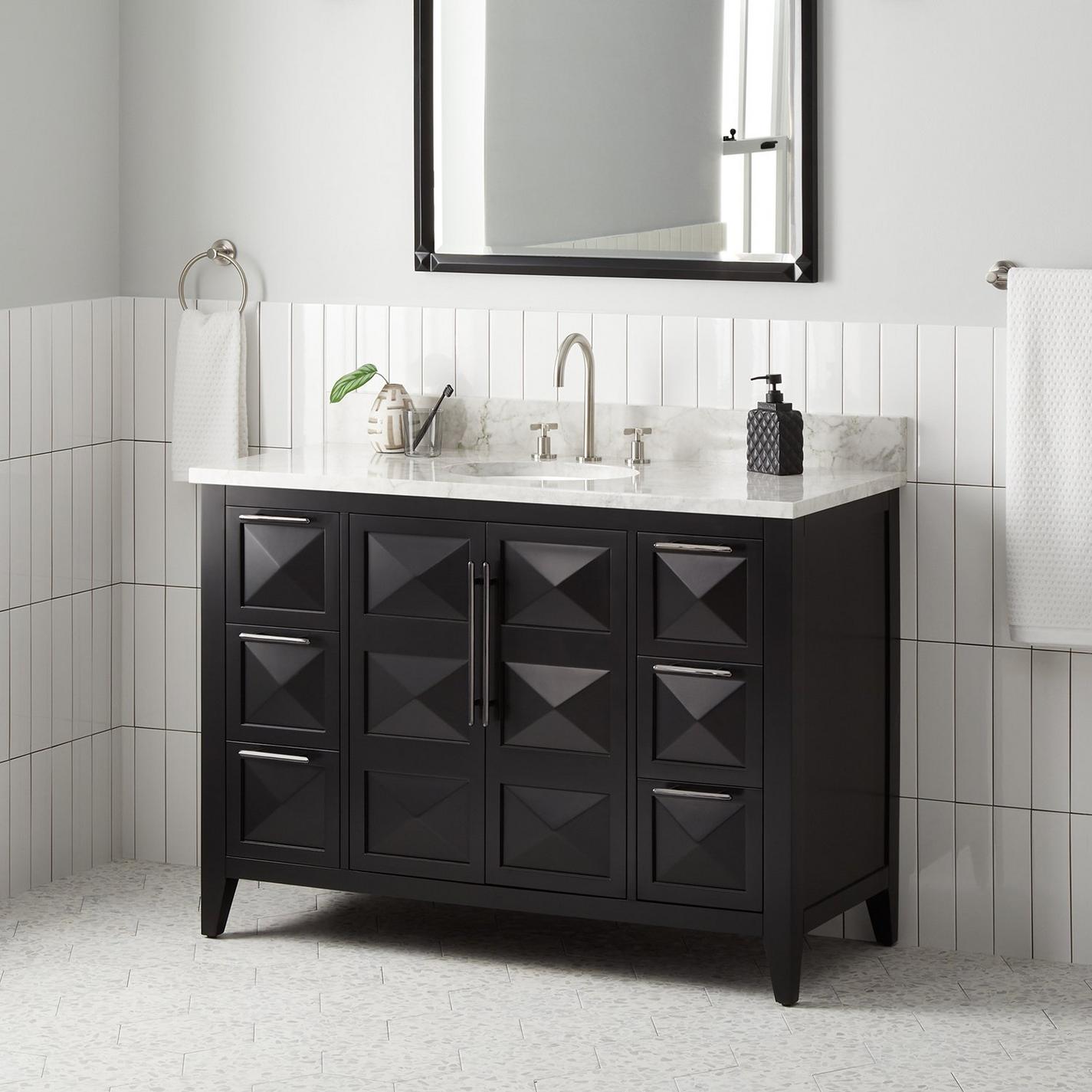 48" Holmesdale Vanity with Undermount Sink - Black | Signature Hardware