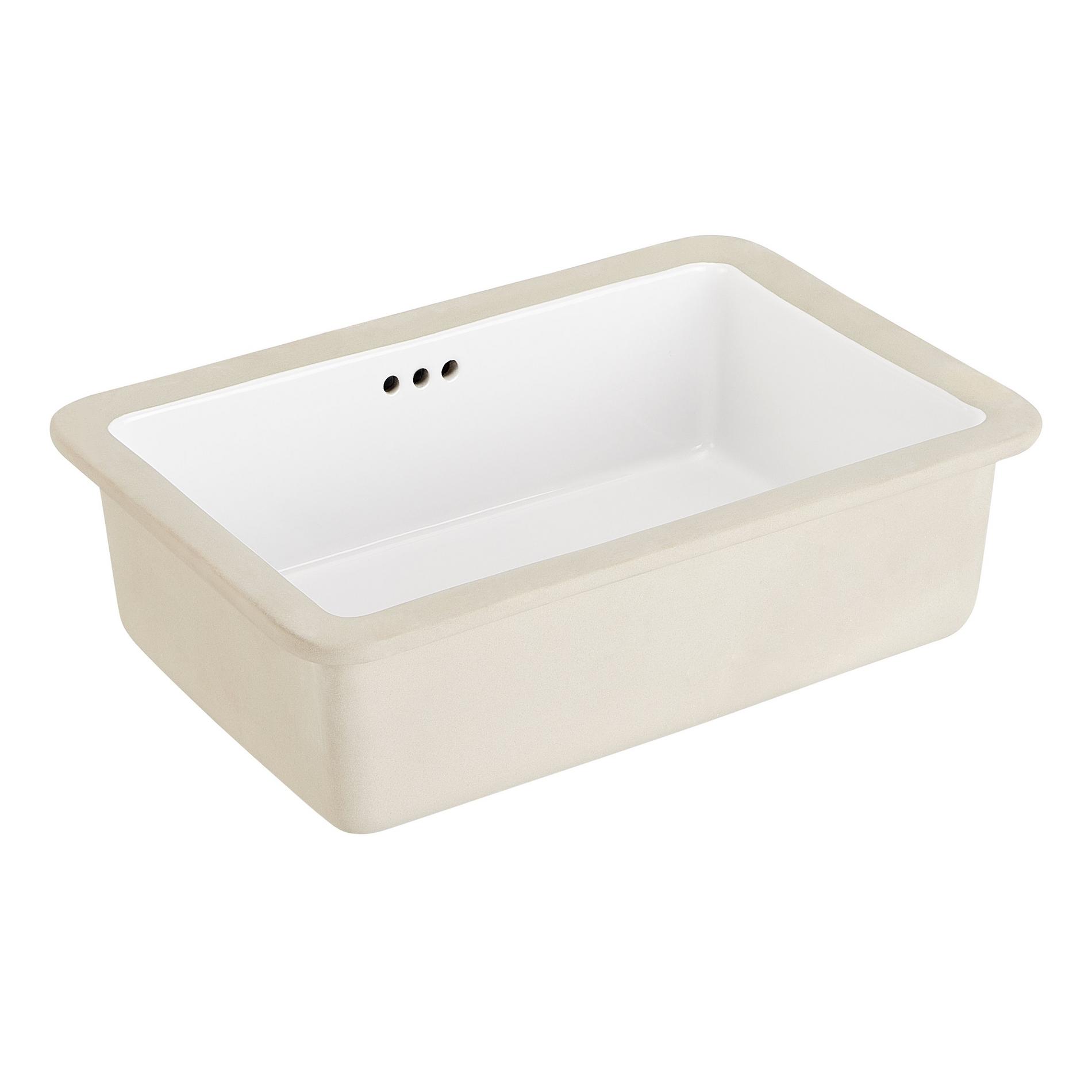 18" Destin Narrow Rectangular Undermount Bathroom Sink - White ...