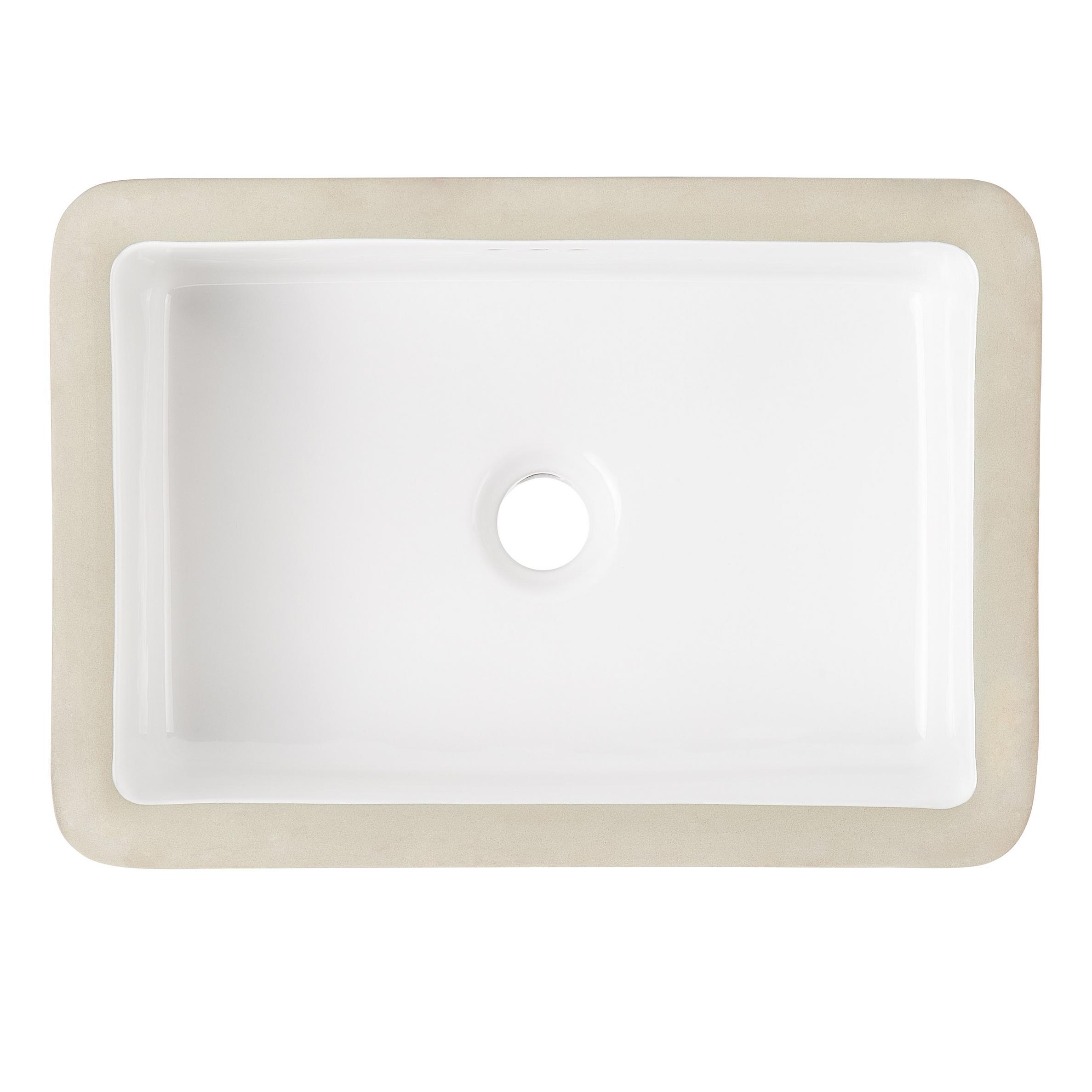 18" Destin Narrow Rectangular Undermount Bathroom Sink - White ...