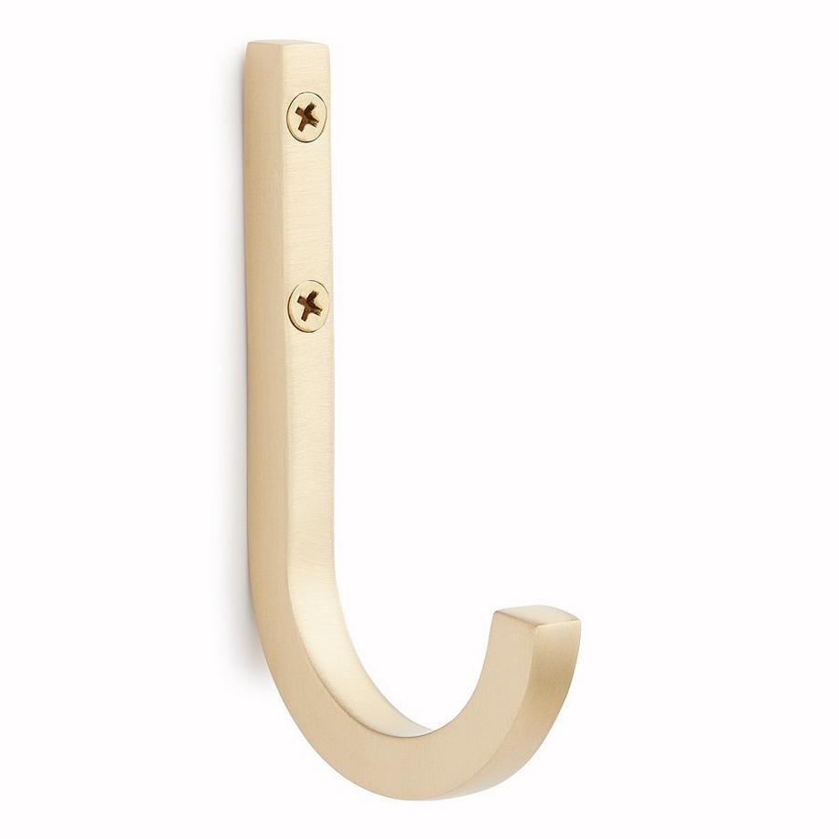 Solid Brass Double Coat Hook Satin Brass Signature Hardware
