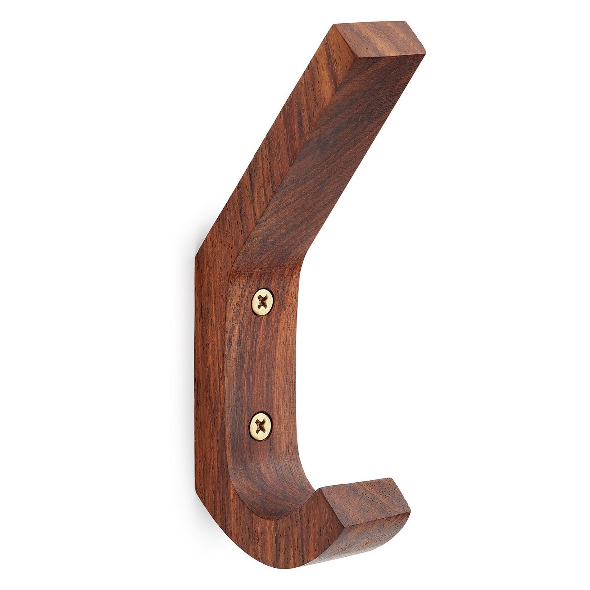 Larona Wooden Double Hook - Walnut | Signature Hardware