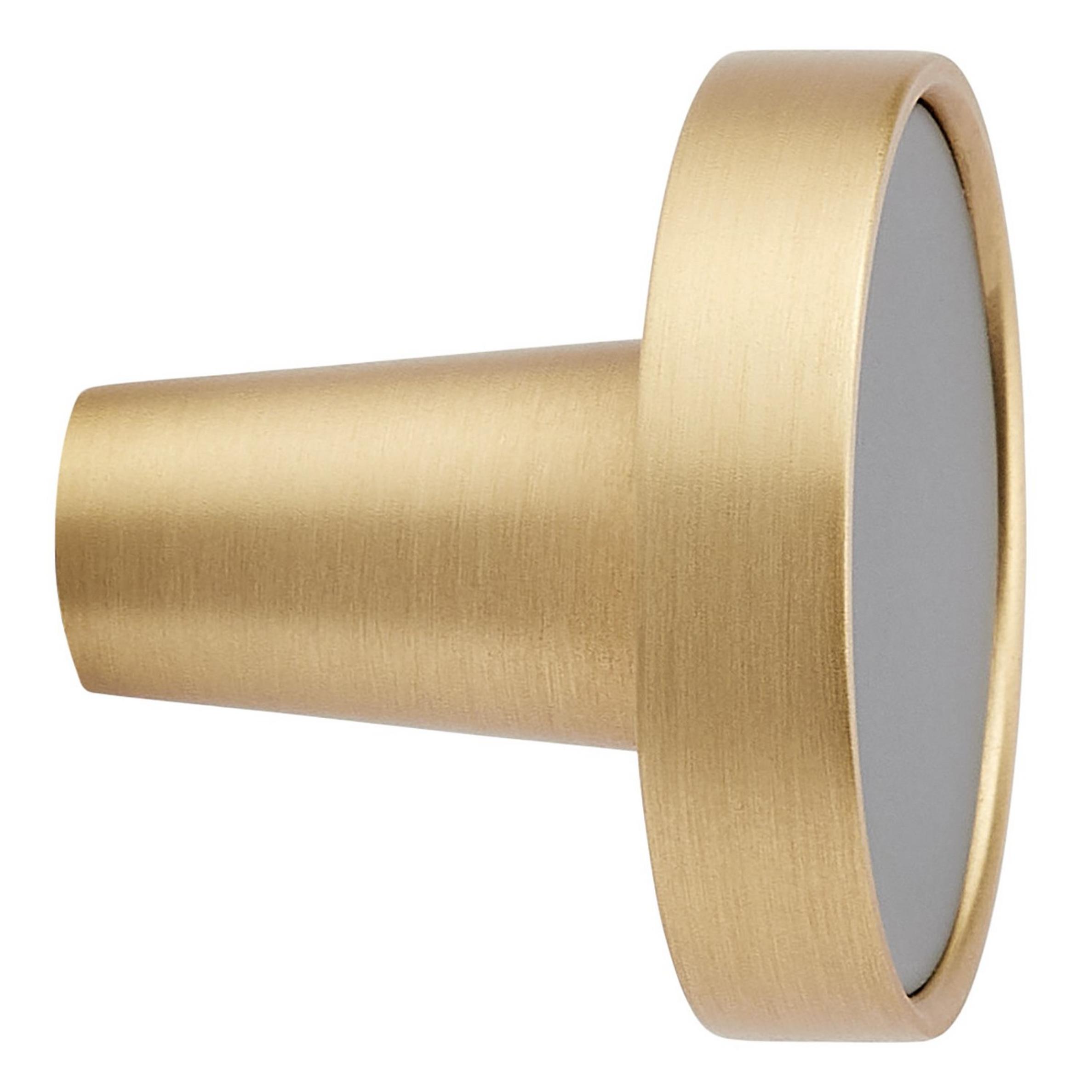 Simbury Enamel & Brass Circle Knob - Foggy Haze/Satin Brass | Signature ...