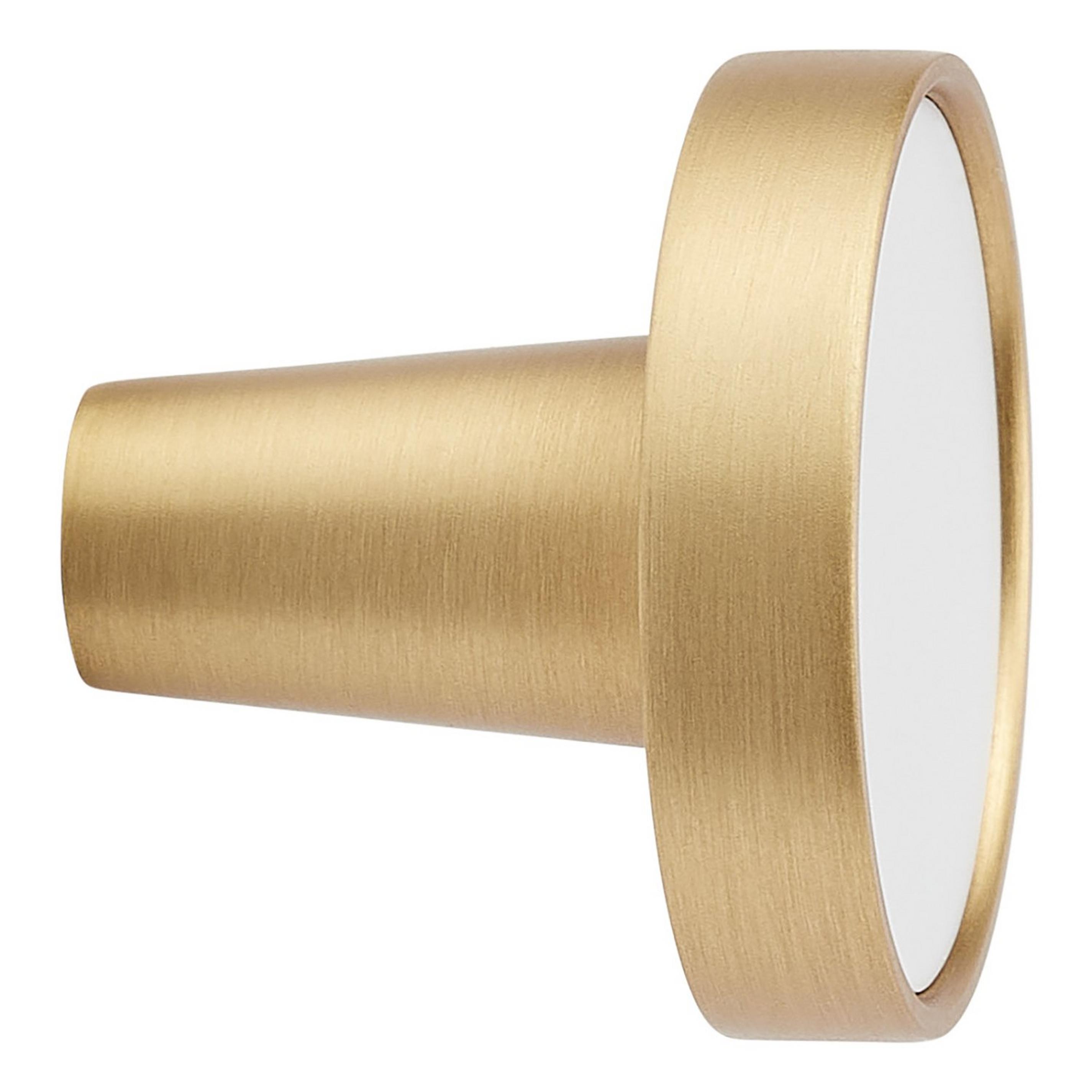 Simbury Enamel & Brass Circle Knob - Matte White/Satin Brass ...