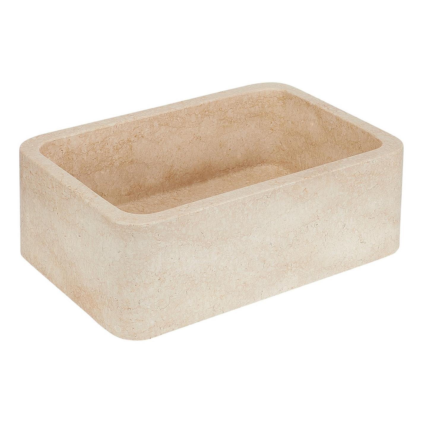 33" Silbury Ivy Marble Farmhouse Sink - Egyptian Cream | Signature Hardware