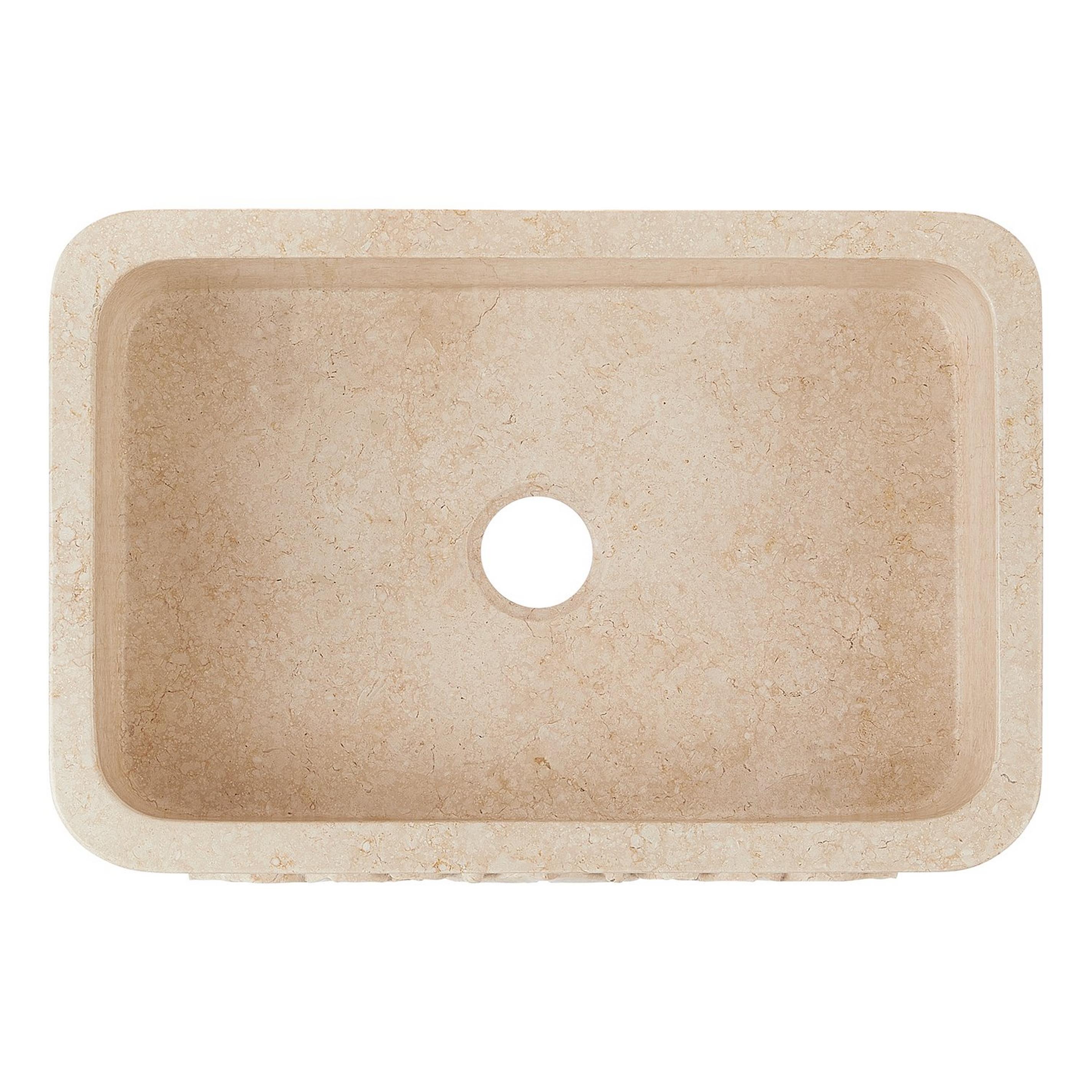 33" Silbury Ivy Marble Farmhouse Sink - Egyptian Cream | Signature Hardware