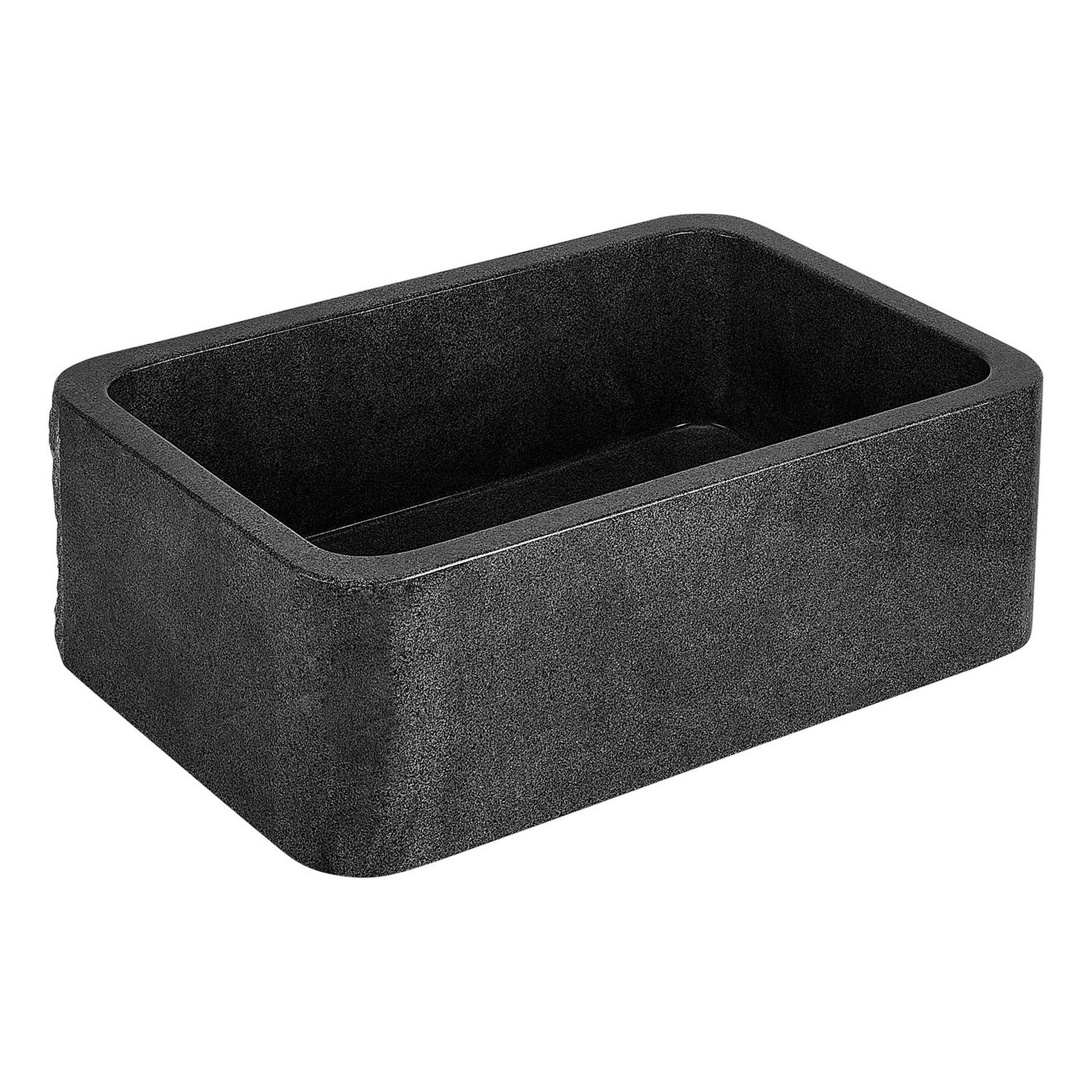 33" Finbrook Chiseled Granite Farmhouse Sink - Black | Signature Hardware