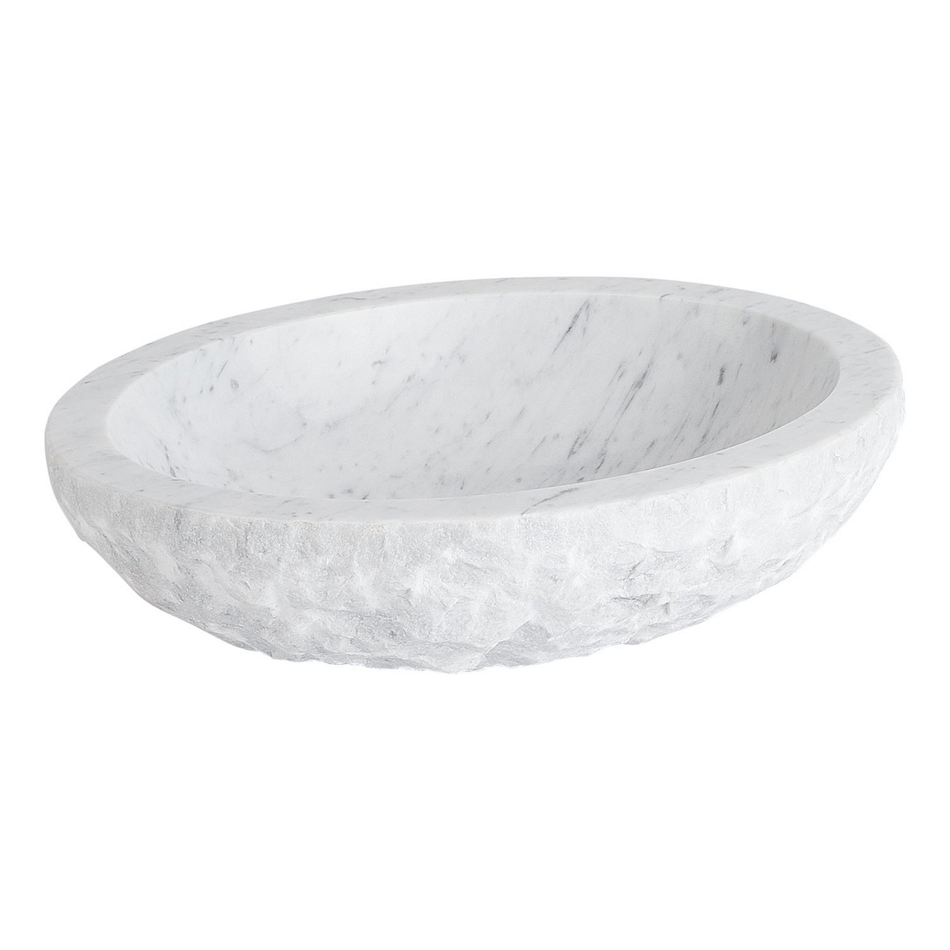 Thurber Oval Marble Vessel Sink - Carrara | Signature Hardware