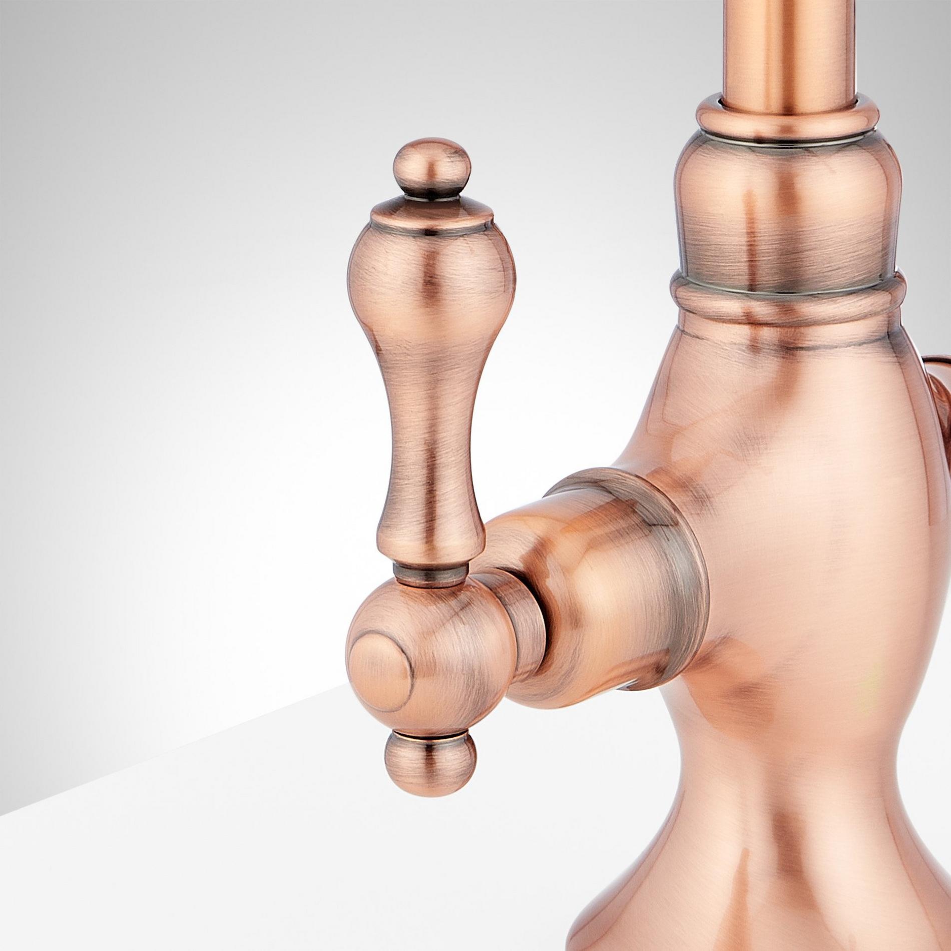 Isabel Single-Hole Gooseneck Bar Faucet - Satin Copper | Signature Hardware