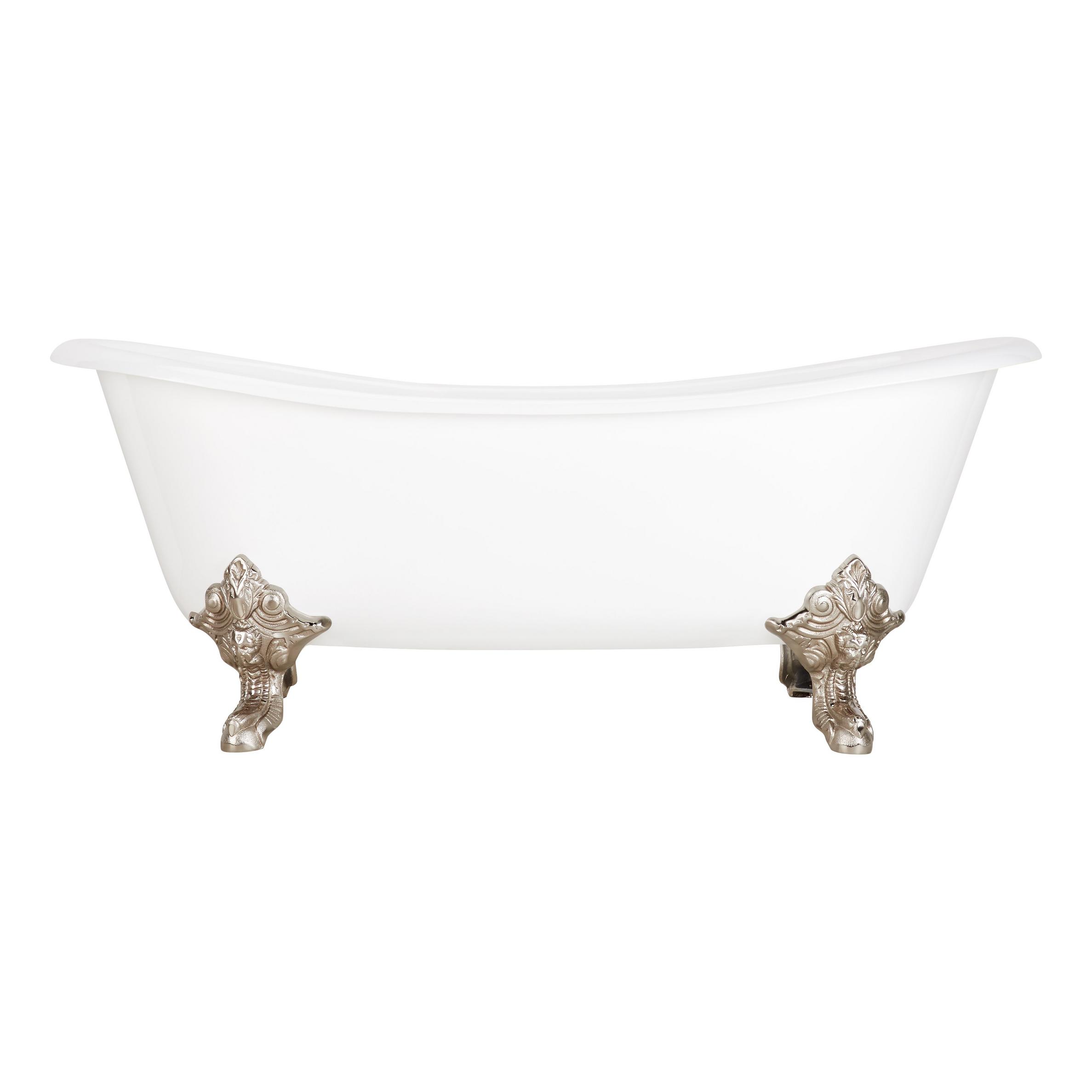 67" Lena Cast Iron Clawfoot Tub - Continuous Rolled Rim - Monarch Feet ...