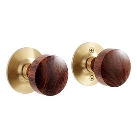 Vanisa Interior Passage Door Set - Walnut Knob - Satin Brass ...