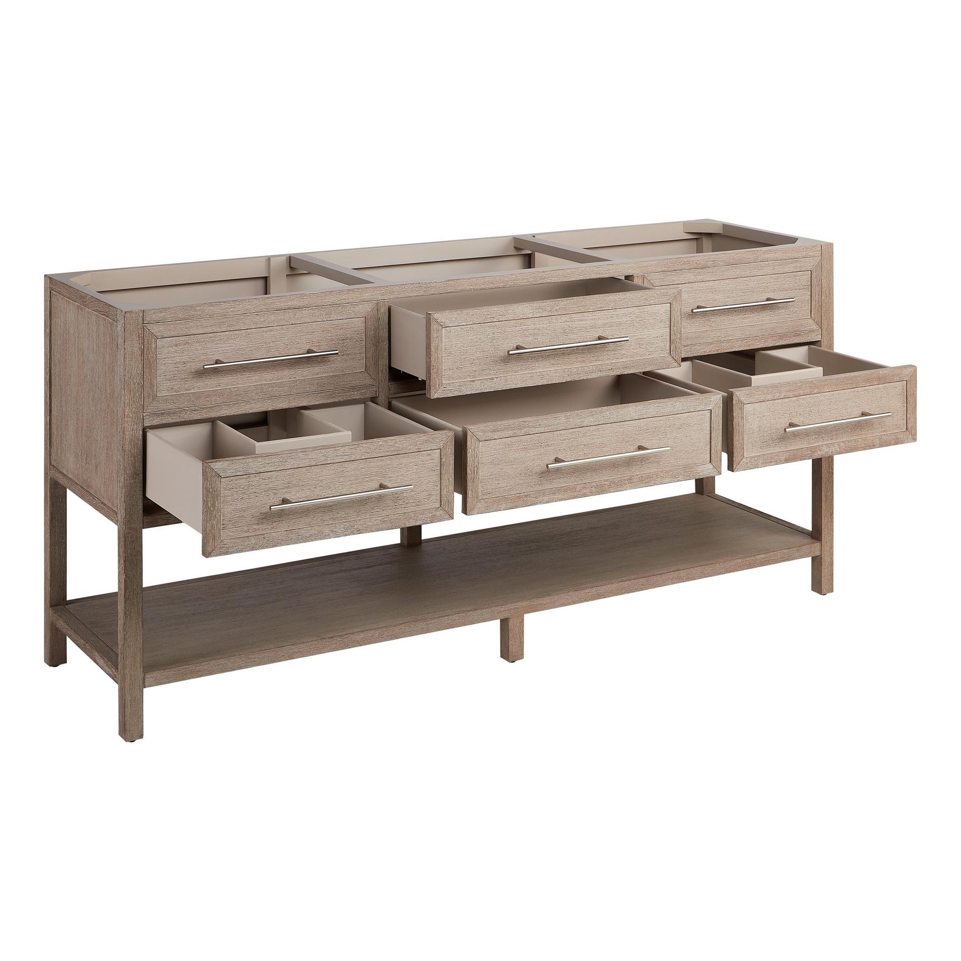 72" Robertson Console Vanity with Undermount Sinks - Brushed White ...