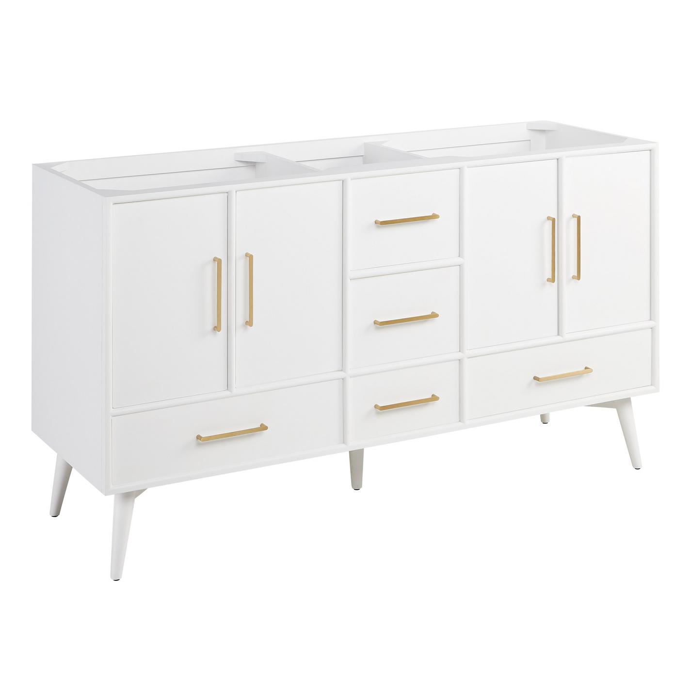 60" Novak Vanity with Rectangular Undermount Sinks - Bright White ...