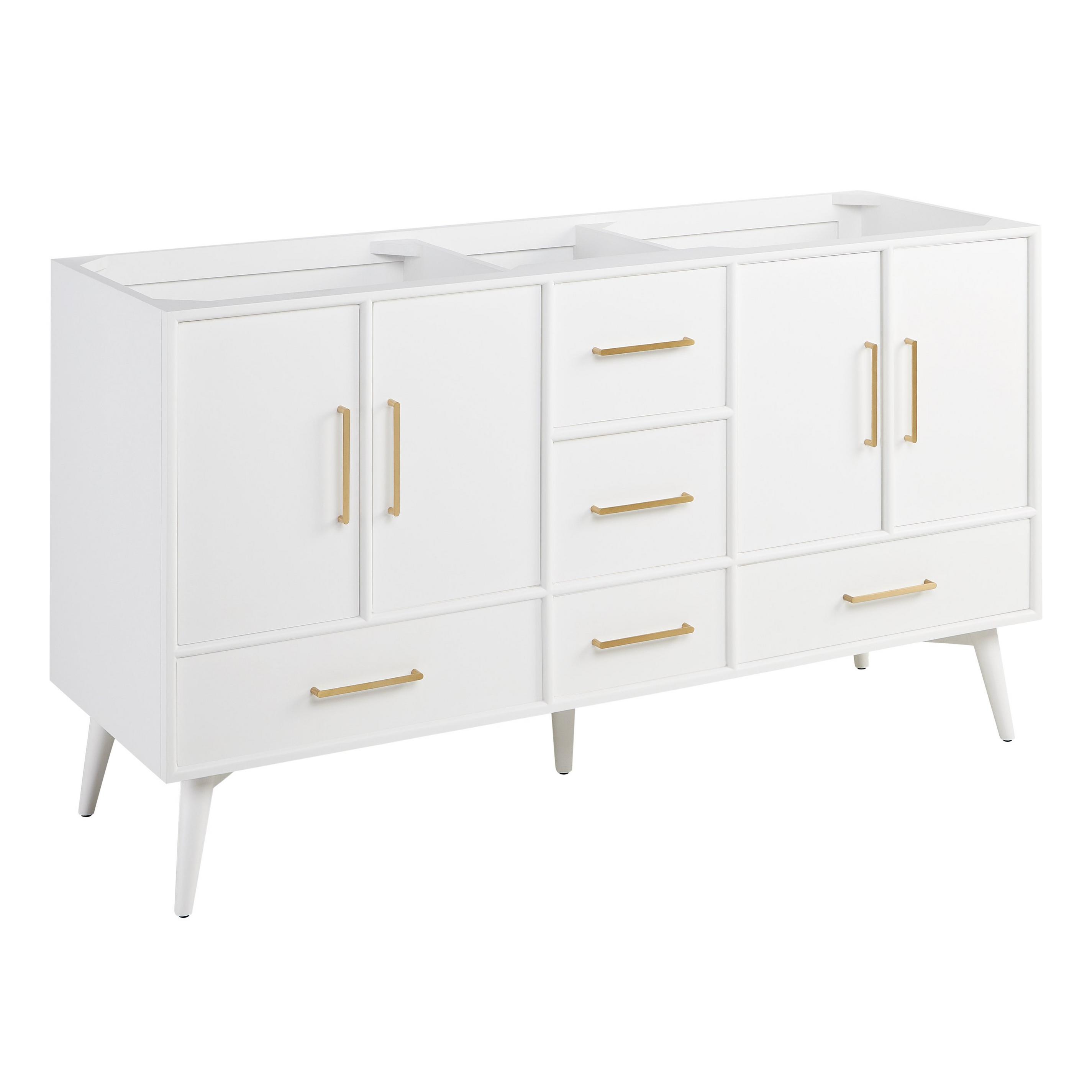 60" Novak Vanity with Rectangular Undermount Sinks - Bright White ...