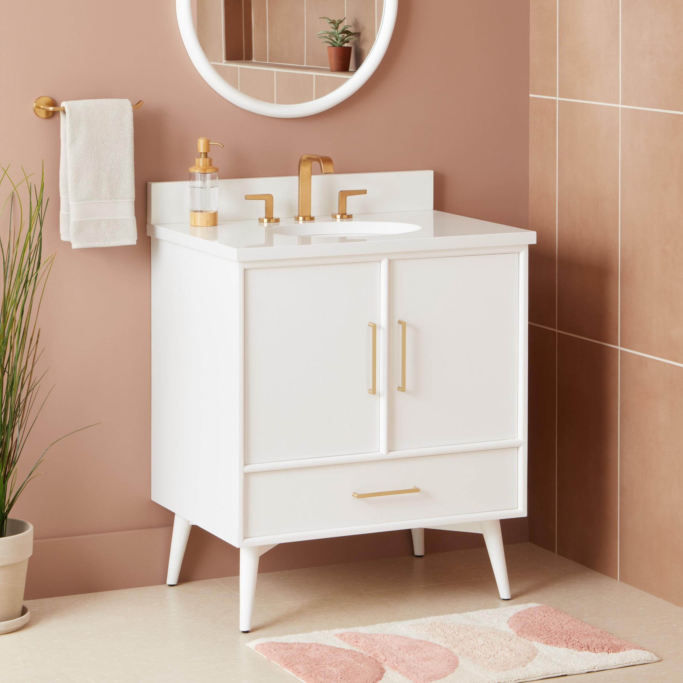 30" Novak Vanity with Undermount Sink - Bright White | Signature Hardware