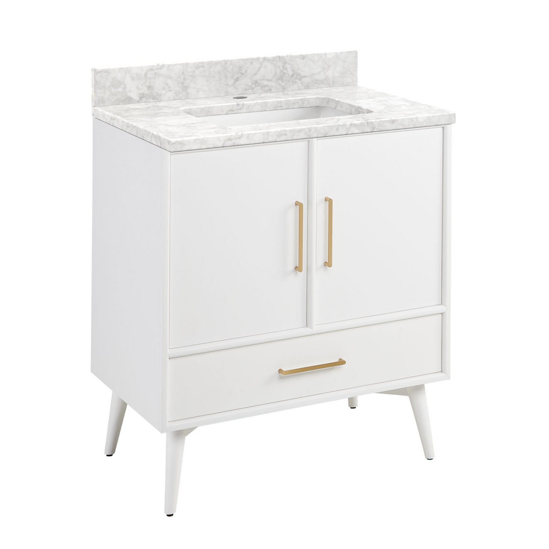 30" Novak Vanity with Rectangular Undermount Sink - Bright White ...