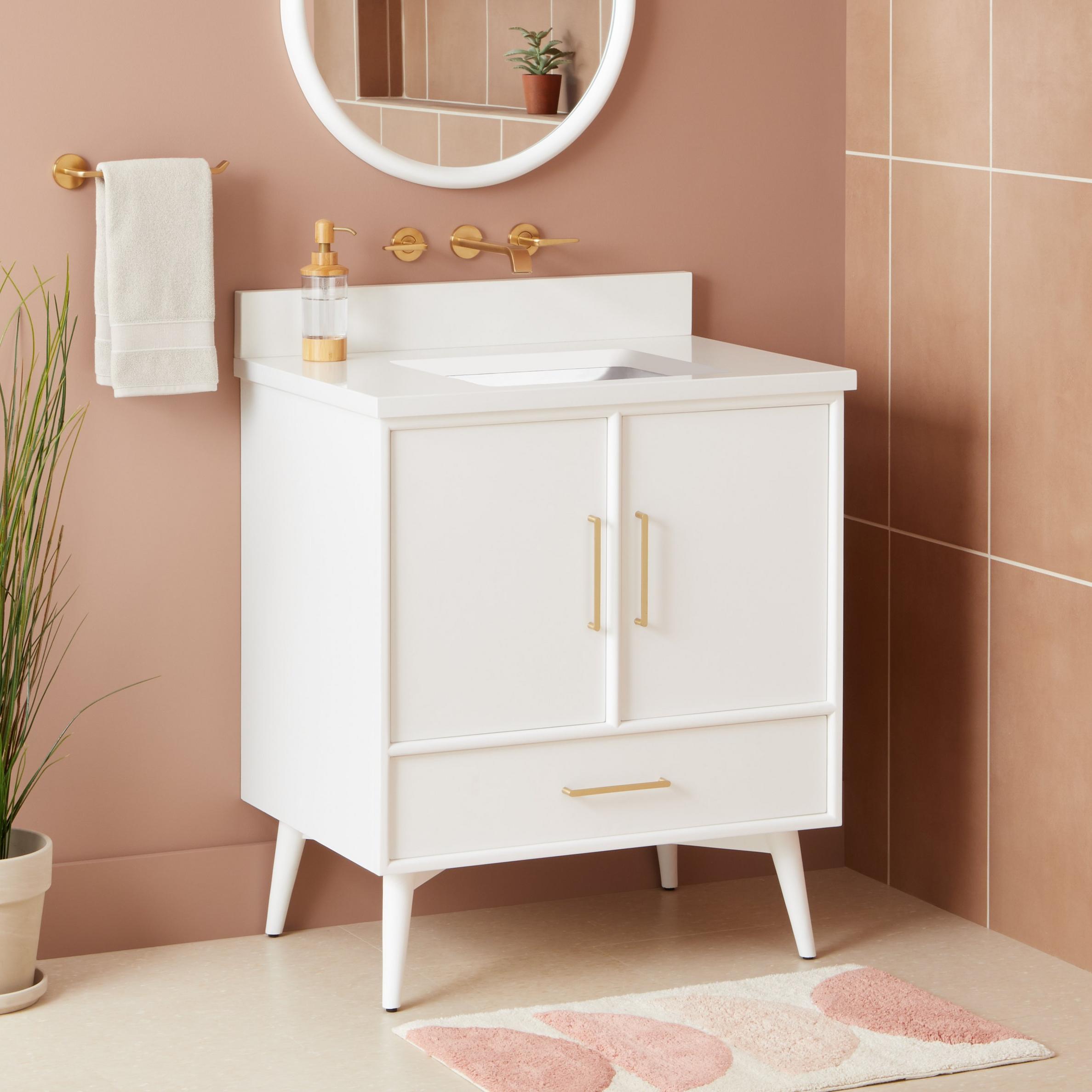 30" Novak Vanity with Rectangular Undermount Sink - Bright White ...