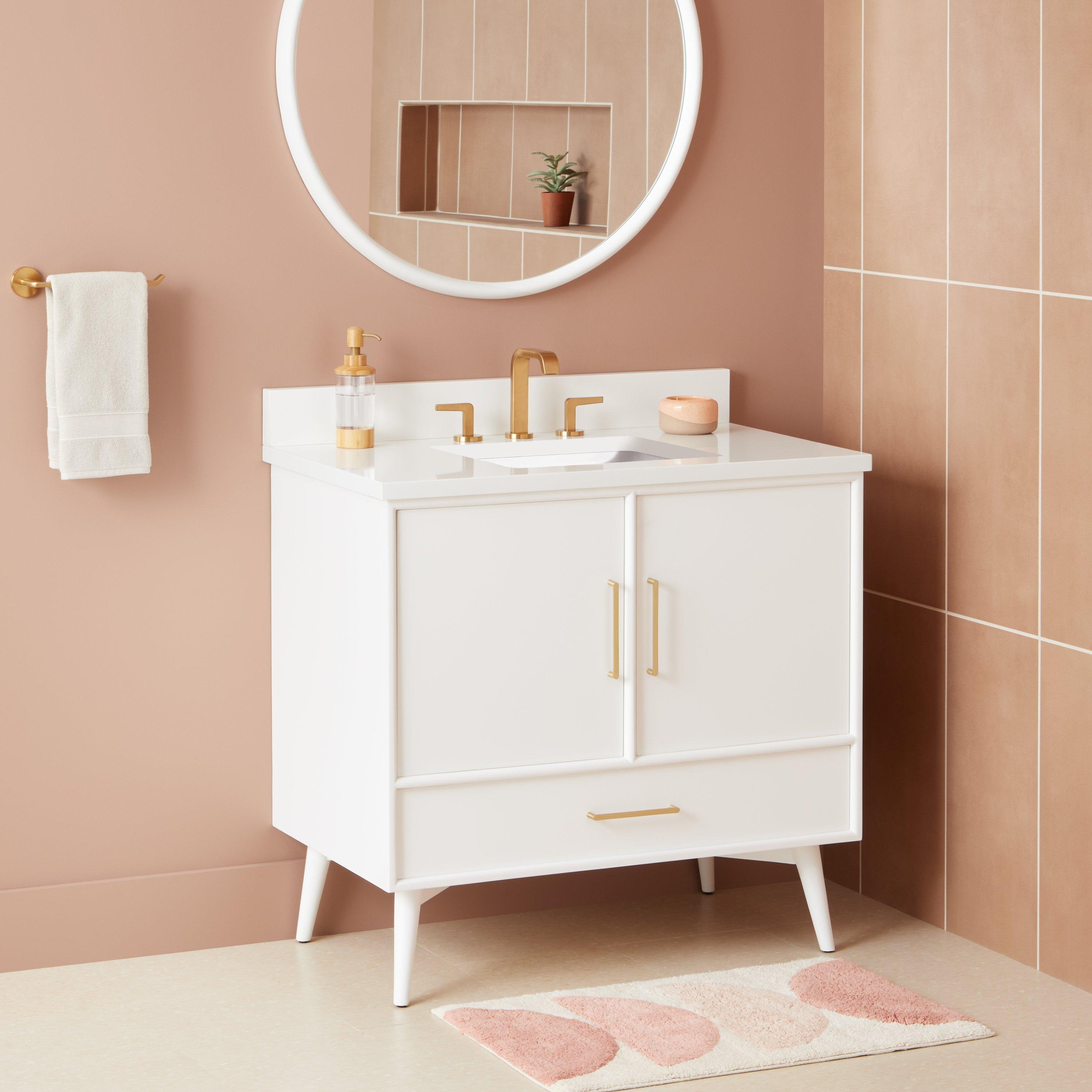 36" Novak Vanity with Rectangular Undermount Sink - Bright White ...