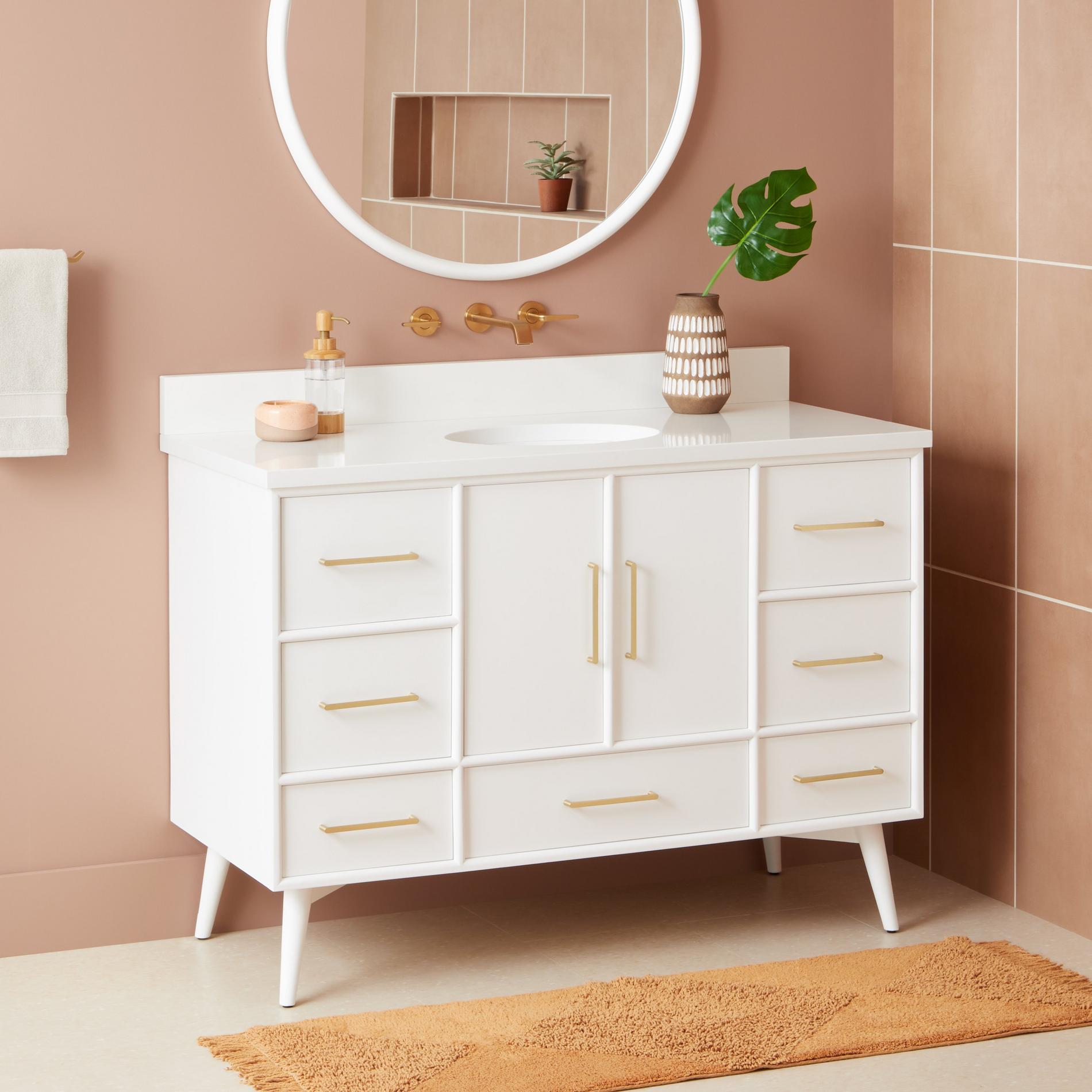 48" Novak Vanity with Undermount Sink - Bright White | Signature Hardware