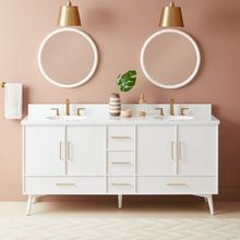 72" Novak Vanity with Undermount Sinks - Bright White | Signature Hardware