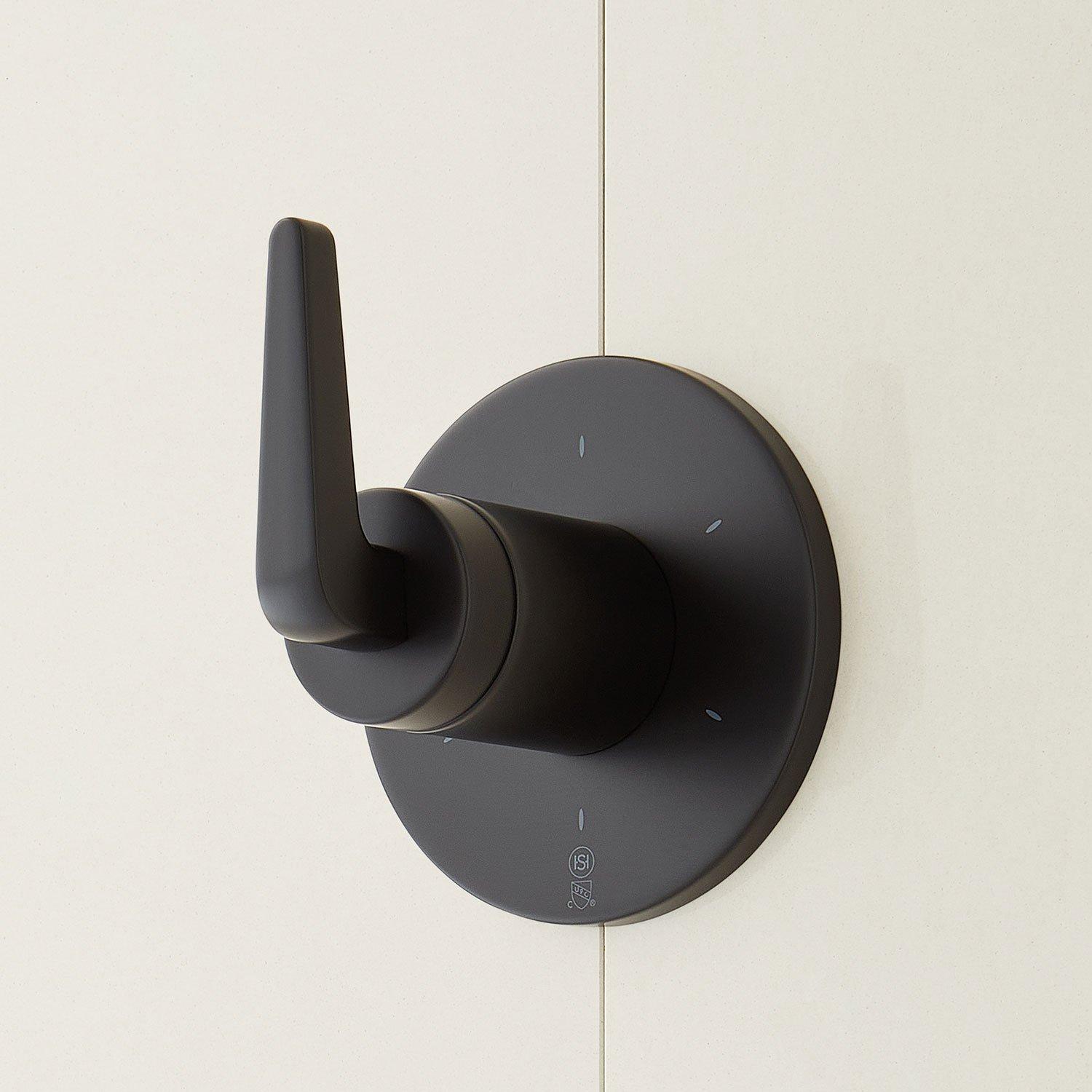 Drea In-Wall Shower Diverter Trim with Rough-In Valve - Matte Black ...
