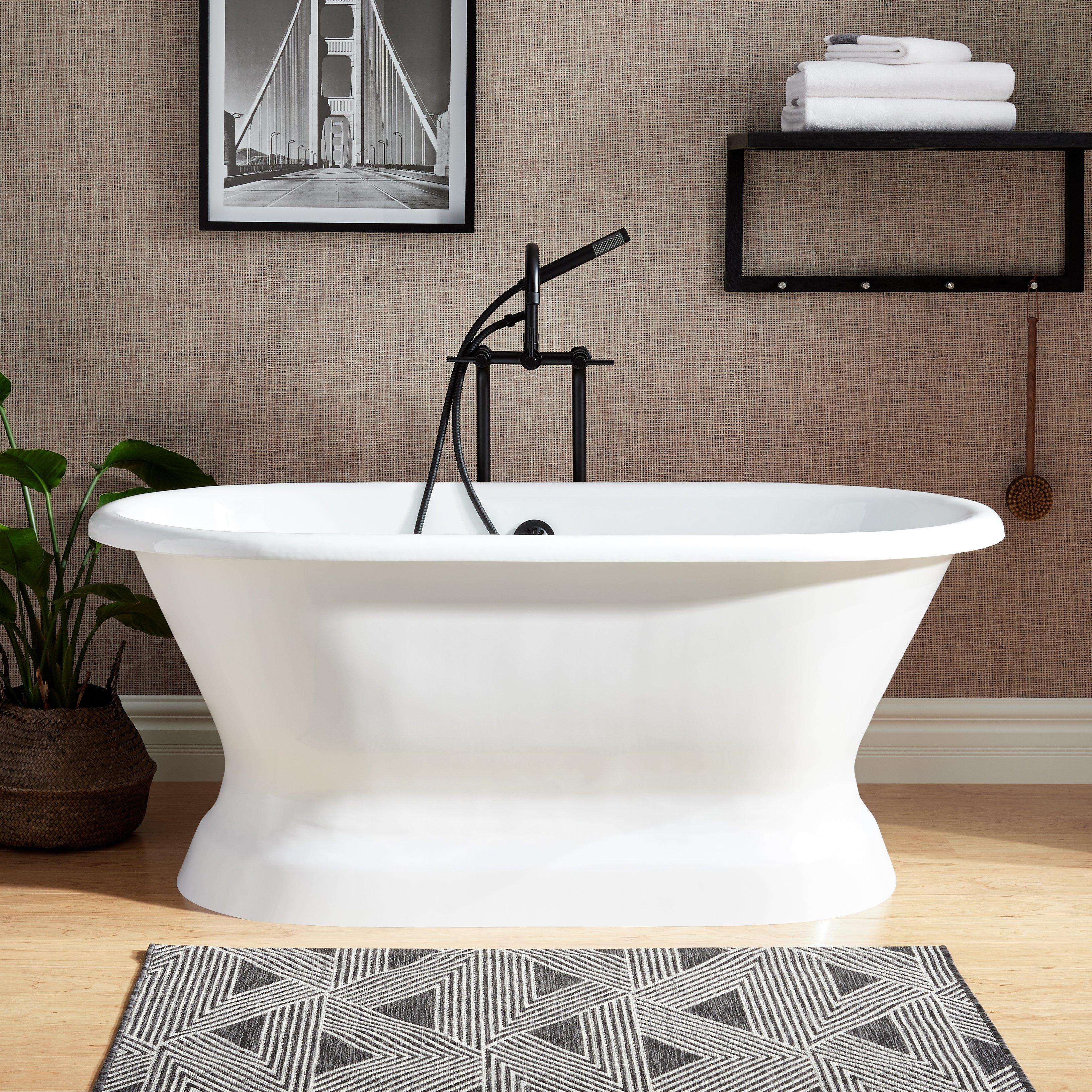 72 Henley Cast Iron Double Ended Pedestal Tub Rolled Rim Signature Hardware