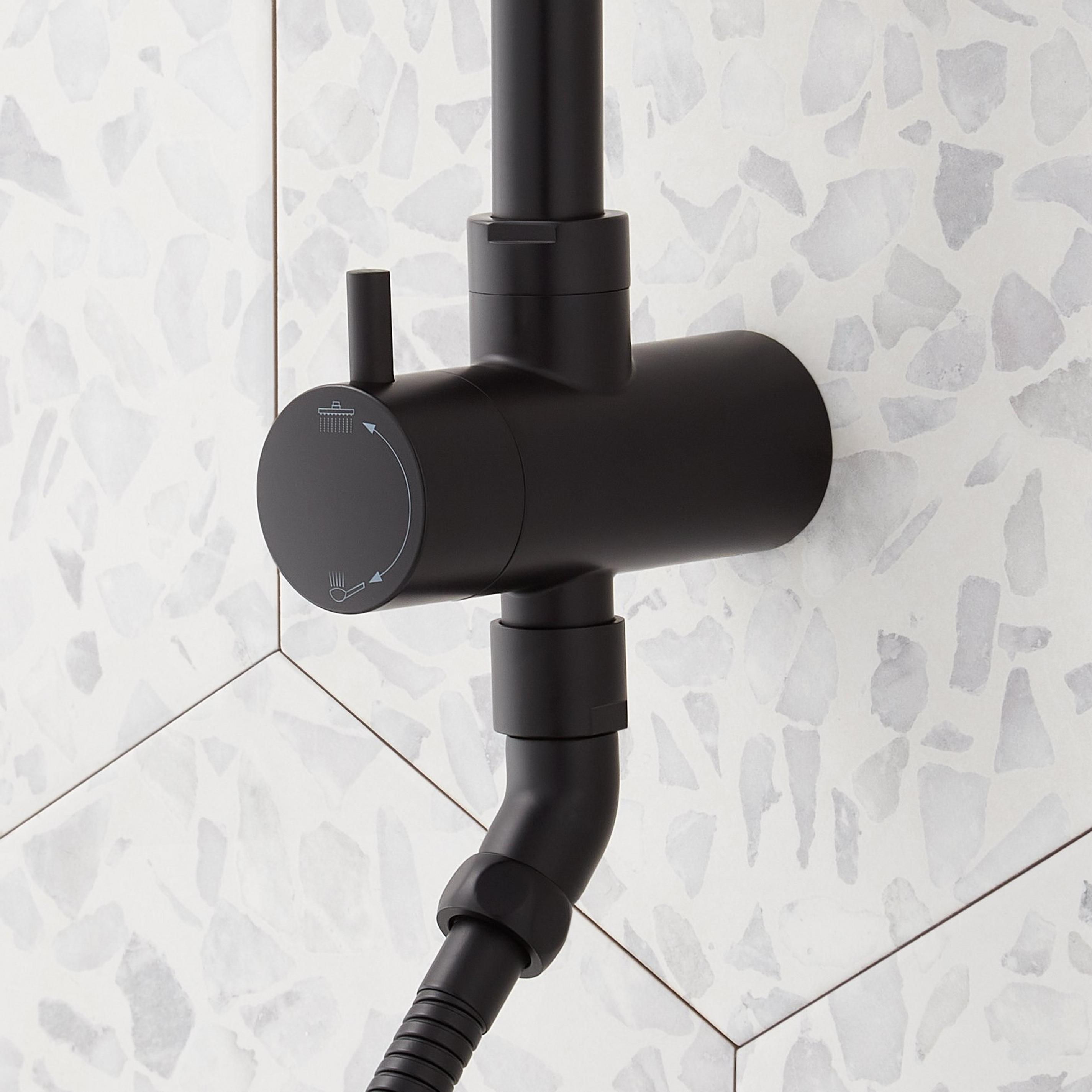 Retrofit Exposed Pipe Shower Set - Matte Black | Signature Hardware