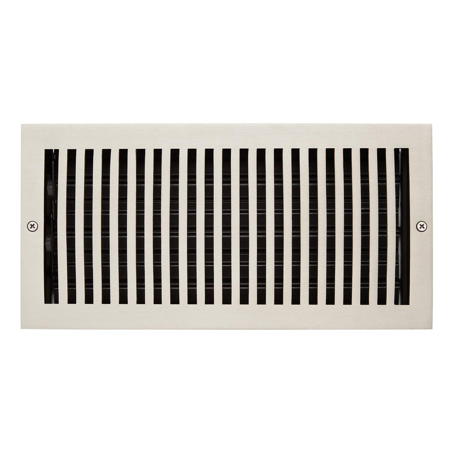 Modern Solid Brass Oversized Wall Register - Brushed Nickel - 6" X 10 ...
