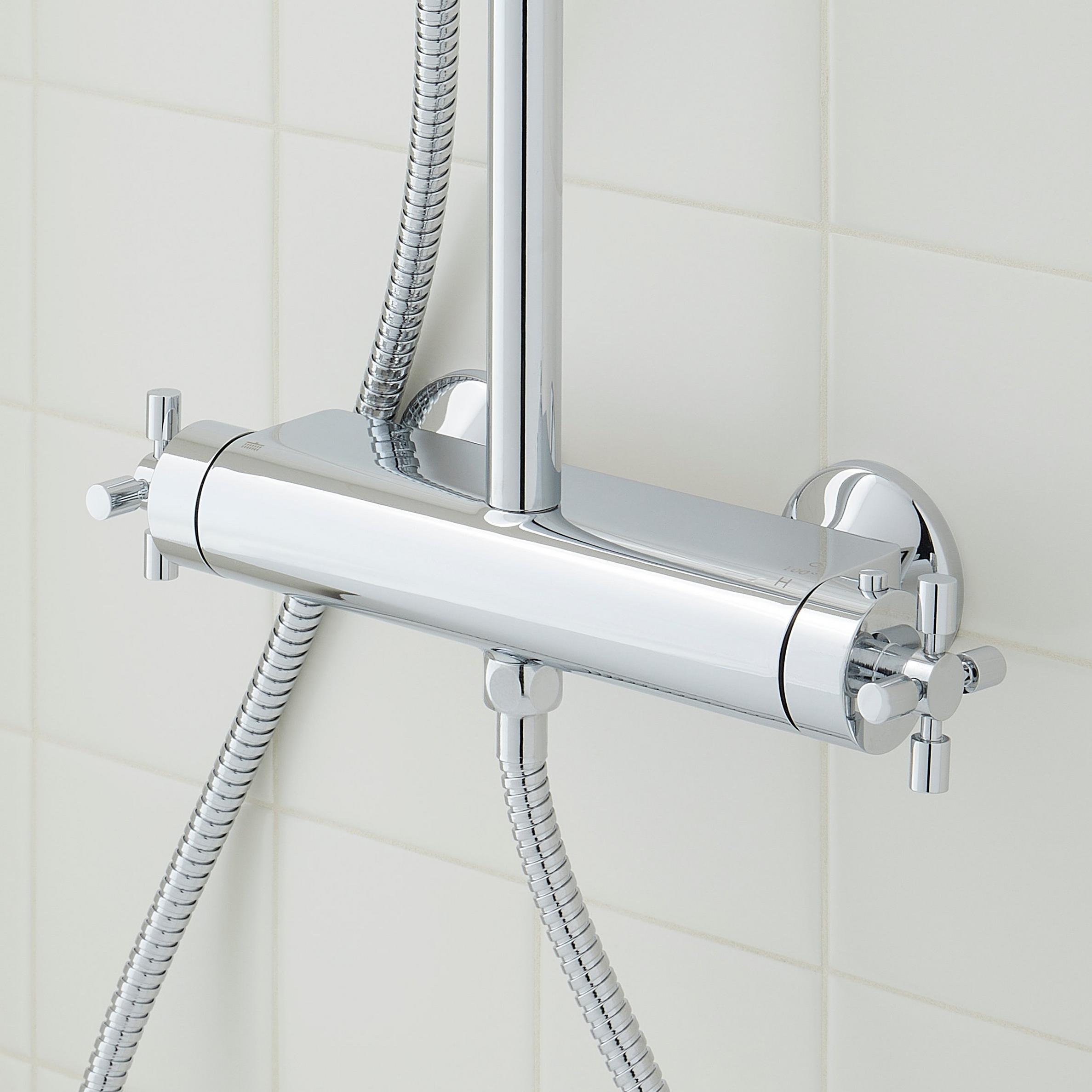 Hollybrook Thermostatic Exposed Pipe Shower with Hand Shower ...