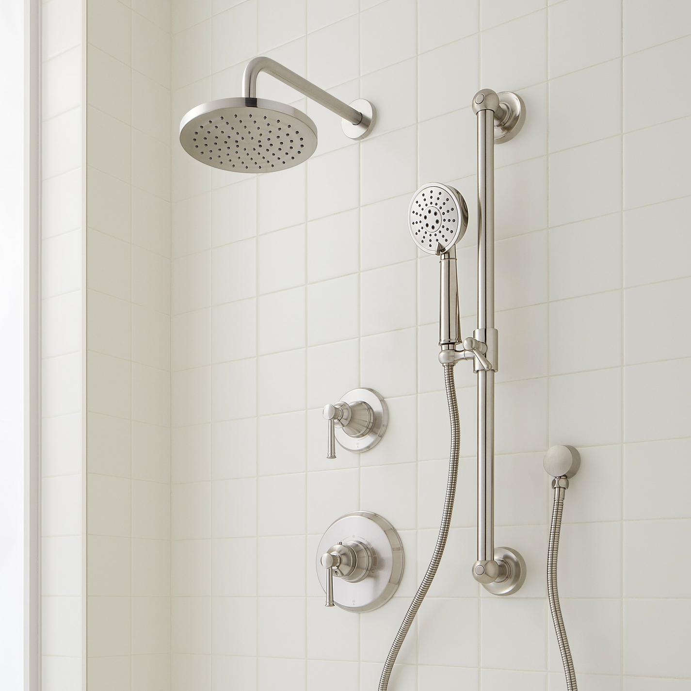 Beasley Pressure Balance Shower System with Slide Bar and Hand Shower ...