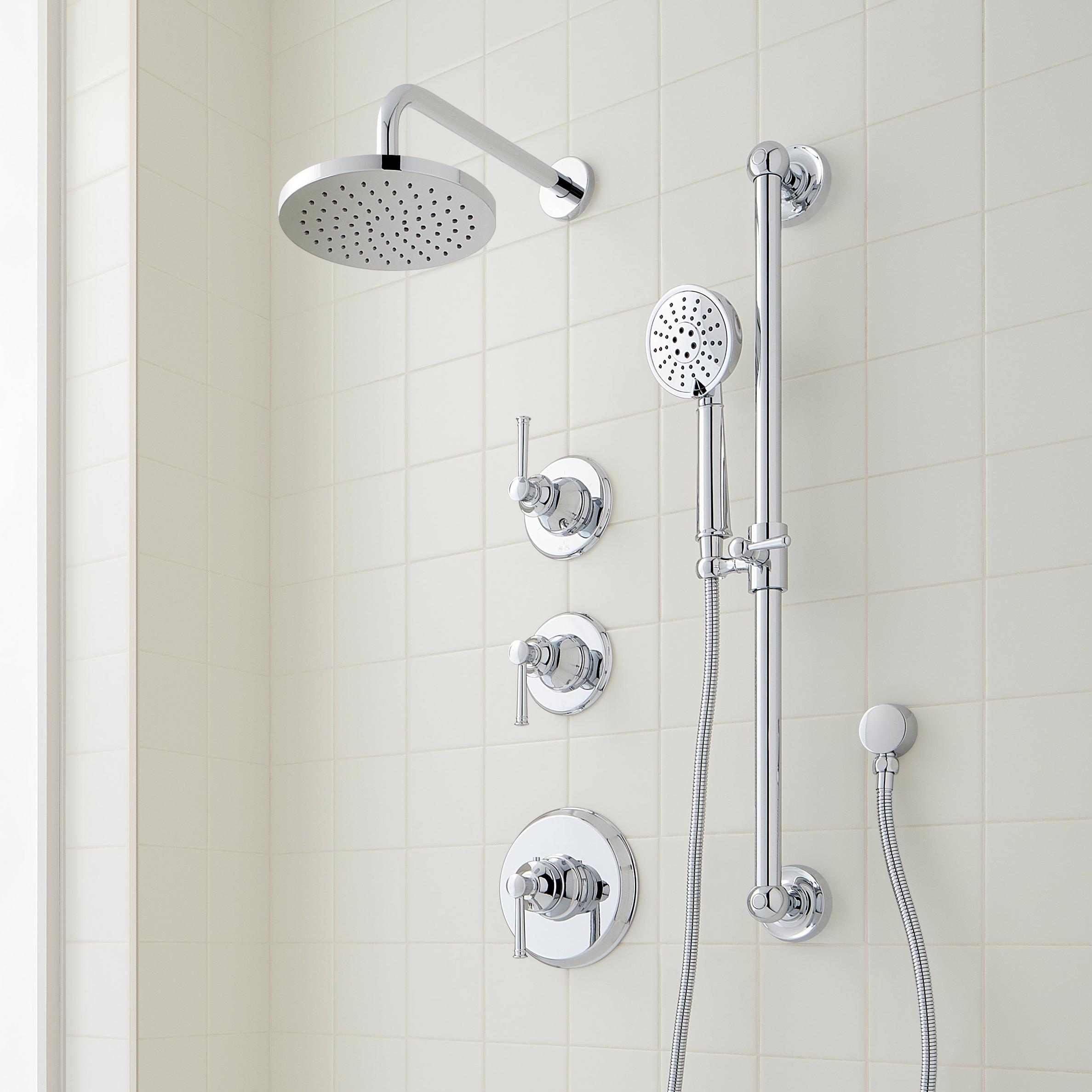 Beasley Thermostatic Shower System with Slide Bar and Hand Shower ...