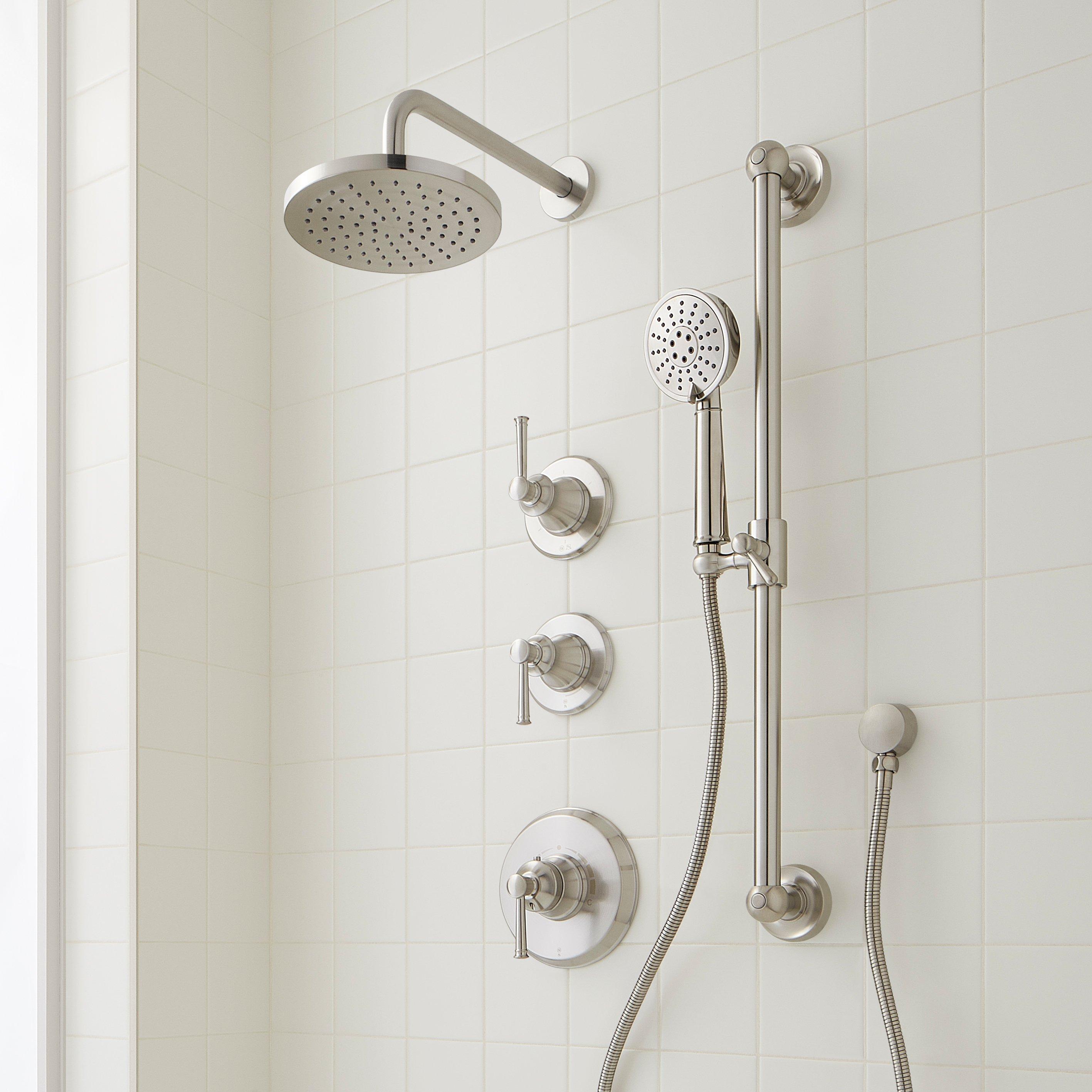 Beasley Thermostatic Shower System with Slide Bar and Hand Shower ...
