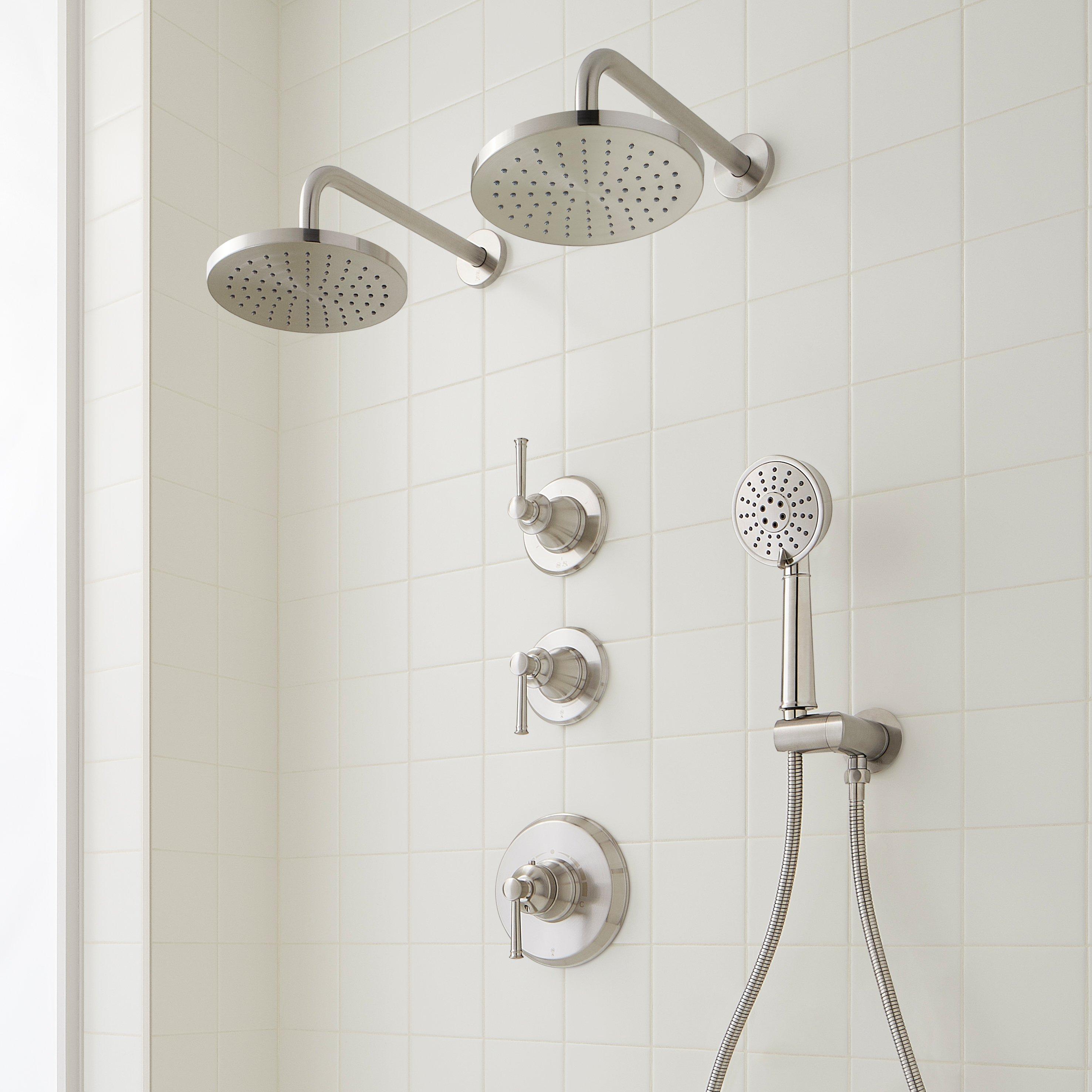 Beasley Thermostatic Shower System with Dual Showerheads and Hand ...
