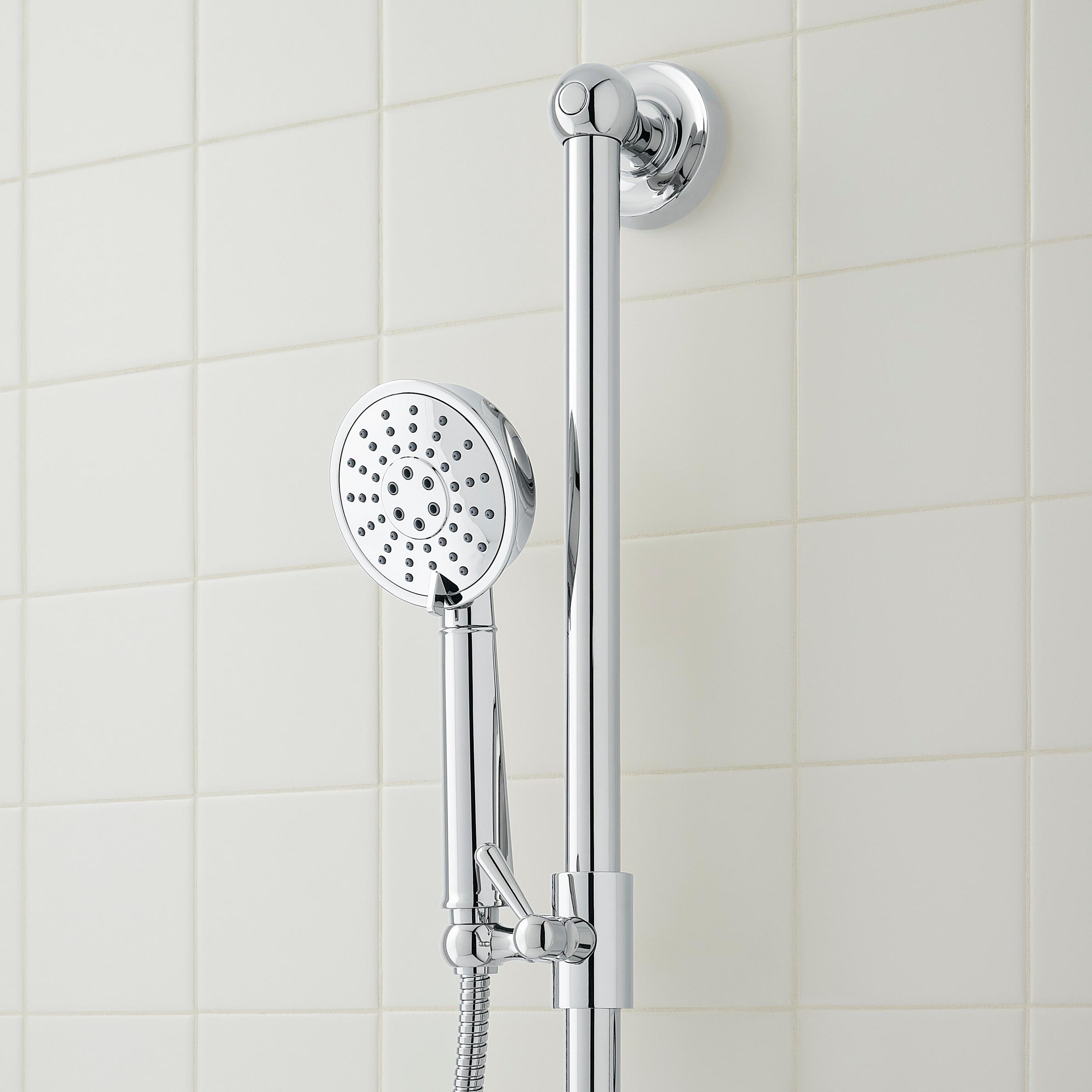 Beasley Thermostatic Shower System with 3 Body Sprays, Slide Bar and Hand Shower - Chrome ...